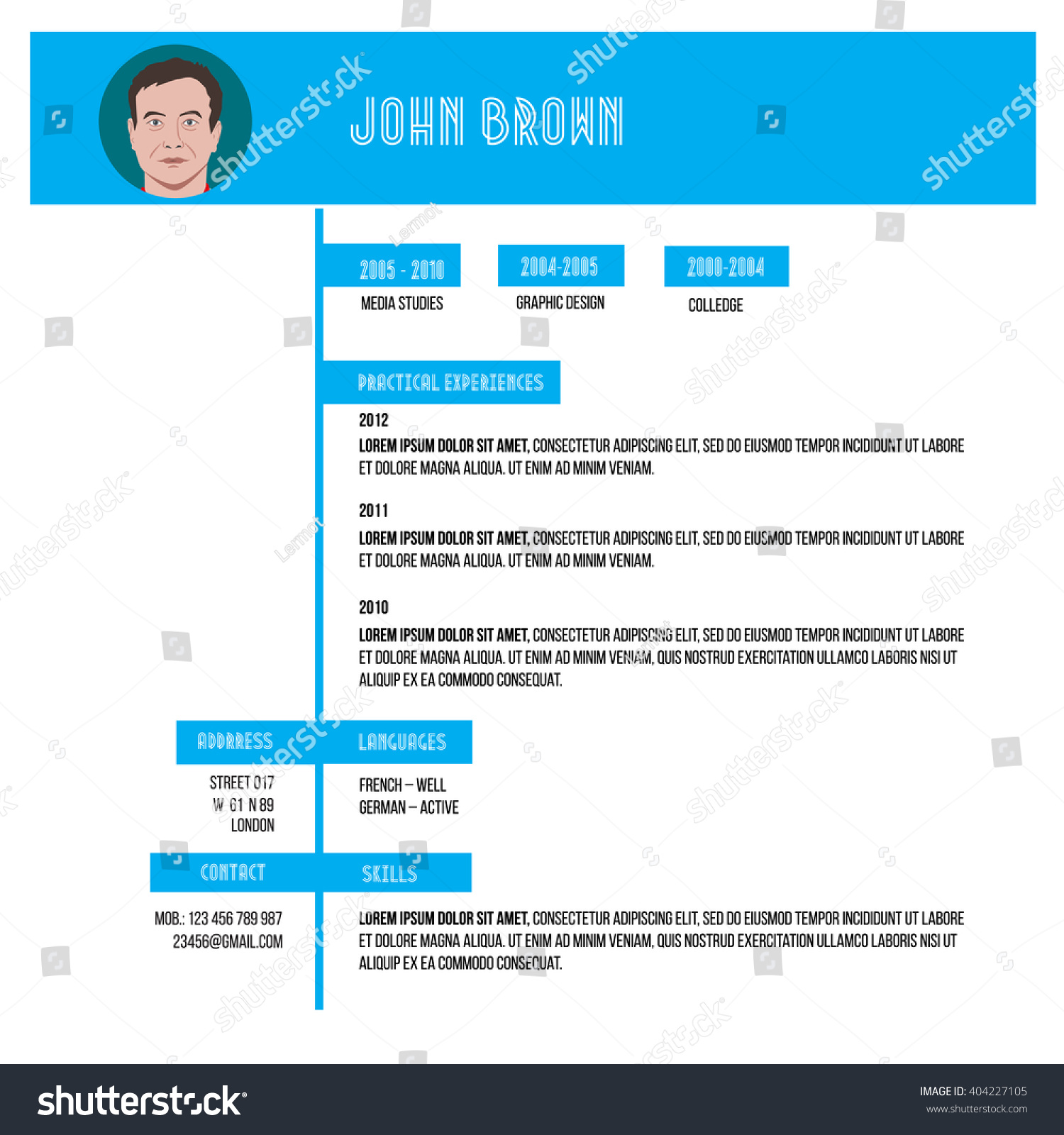 Resume Vector Portrait Stock Vector (Royalty Free) 404227105 | Shutterstock