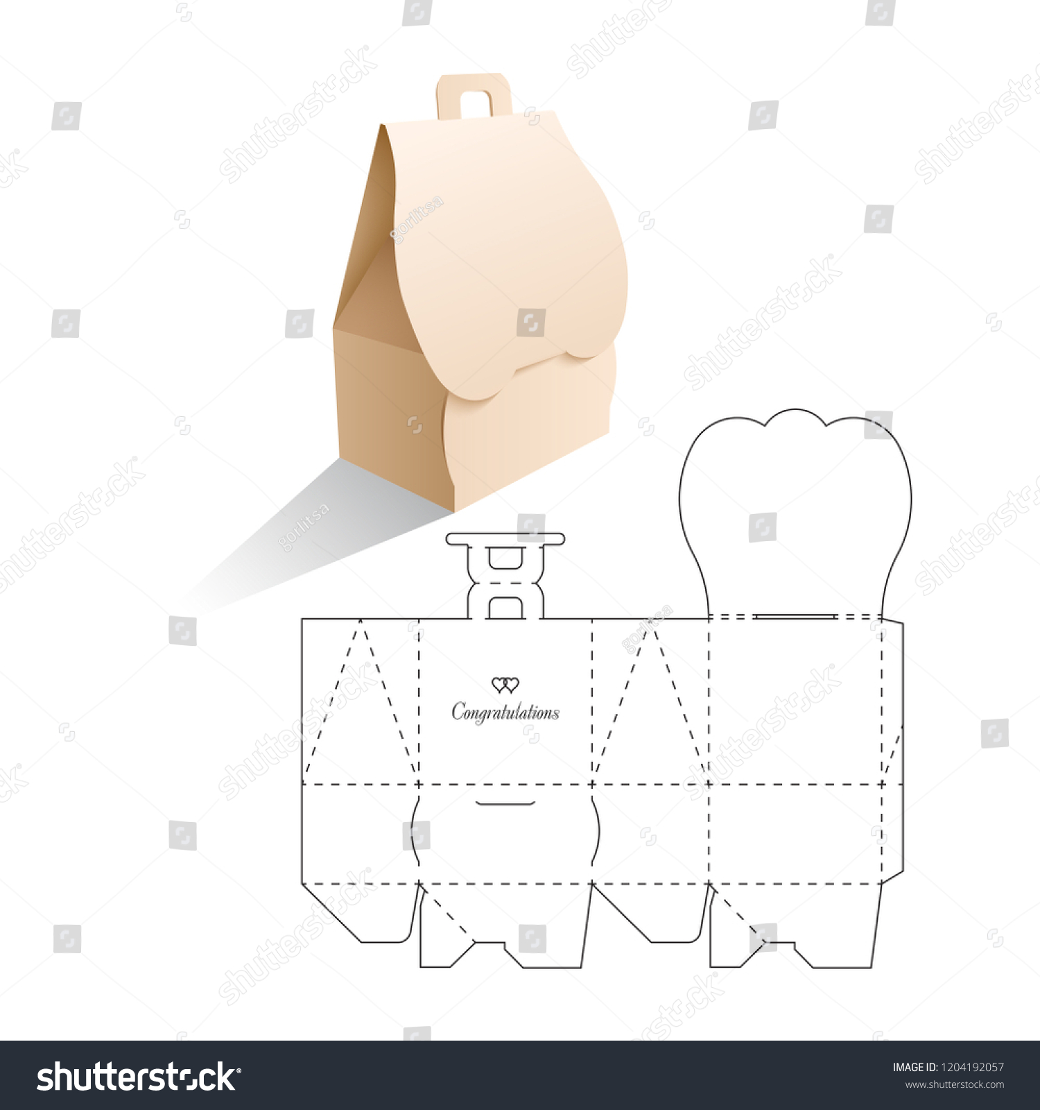 Retail Box Blueprint Template Stock Vector (Royalty Free) 1204192057 ...