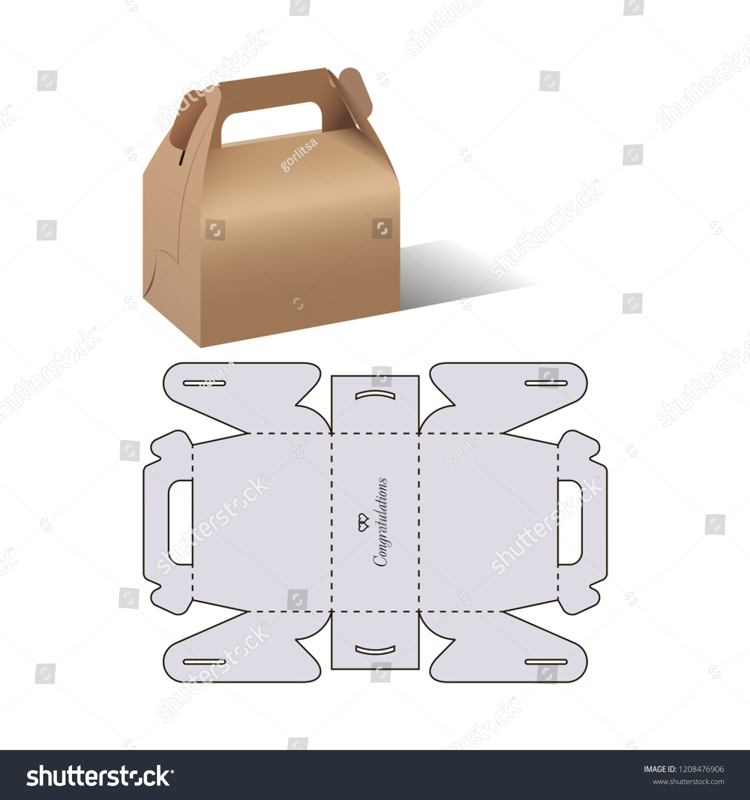 Retail Box Blueprint Template Stock Vector (Royalty Free) 1208476906 ...