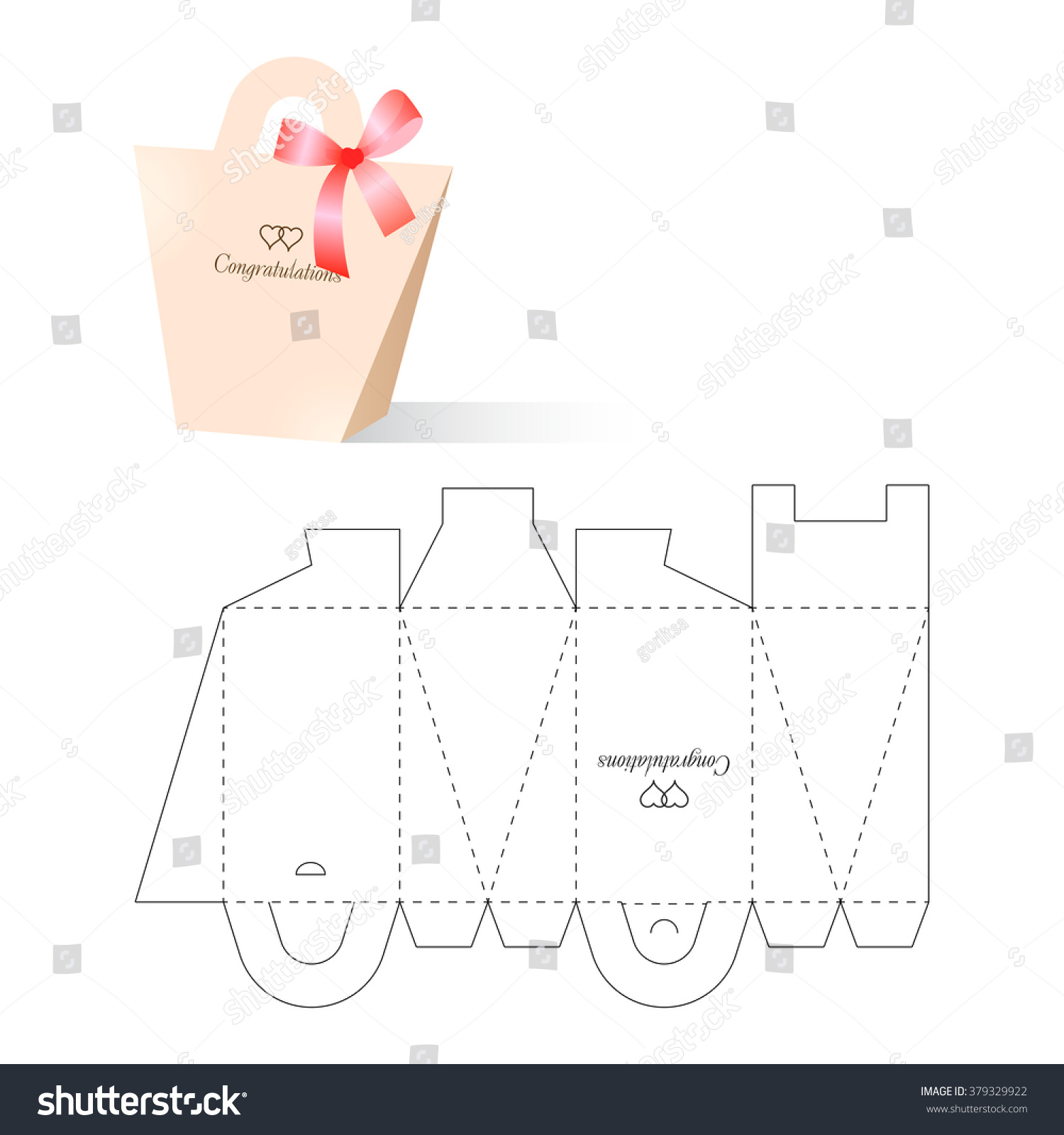 Retail Box Blueprint Template Stock Vector 379329922 - Shutterstock