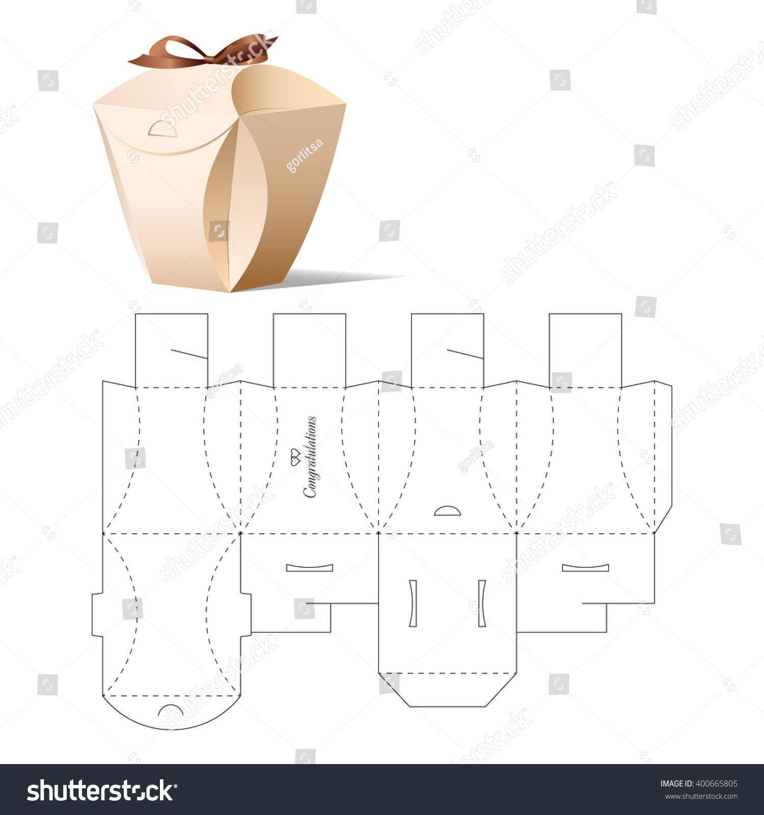 Retail Box Blueprint Template Stock Vector (Royalty Free) 400665805