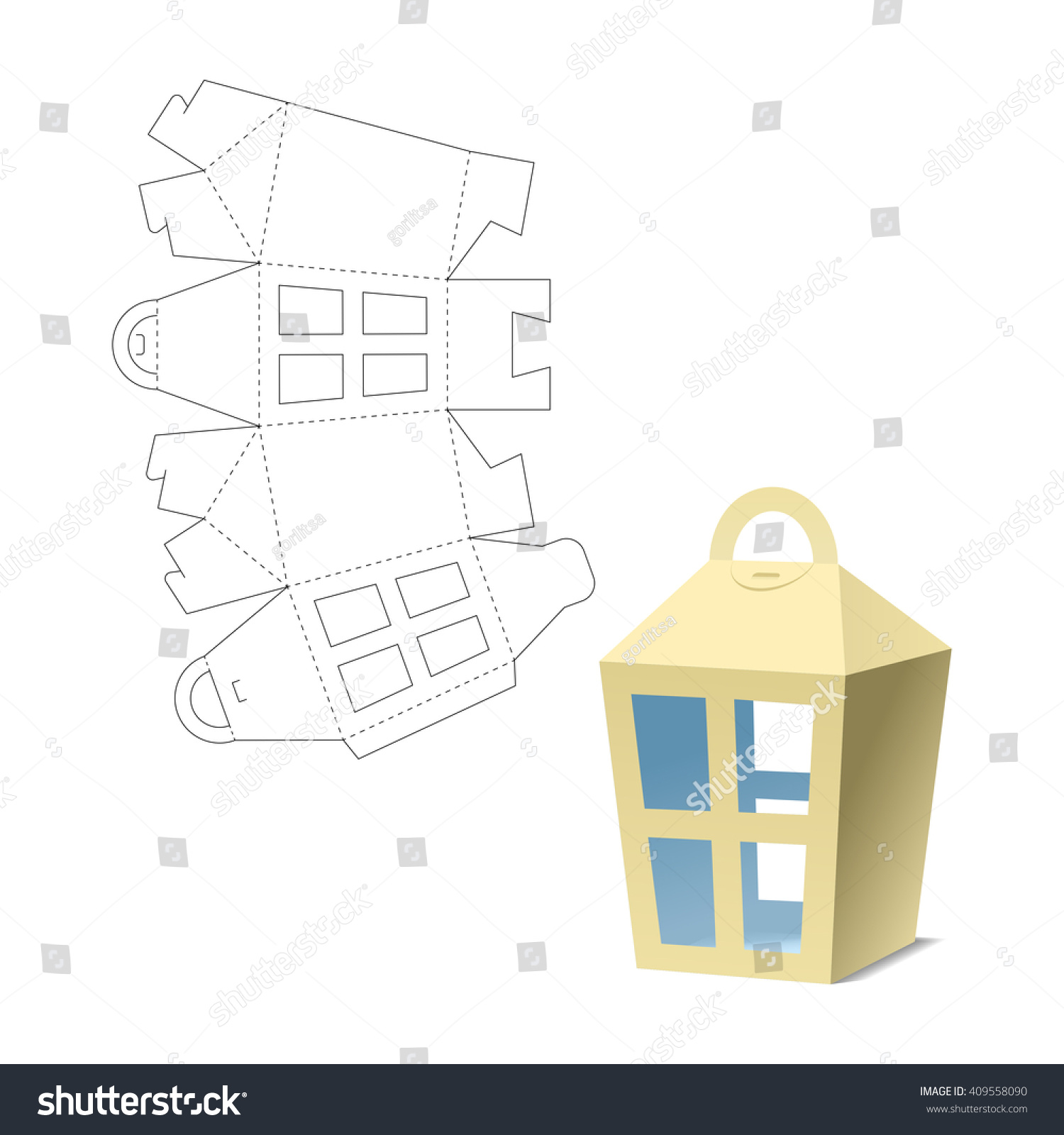 Retail Box Blueprint Template Stock Vector (Royalty Free) 409558090 ...