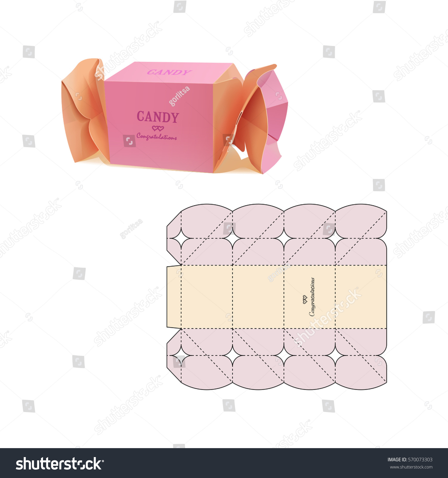 Retail Box Blueprint Template: vector de stock (libre de regalías ...