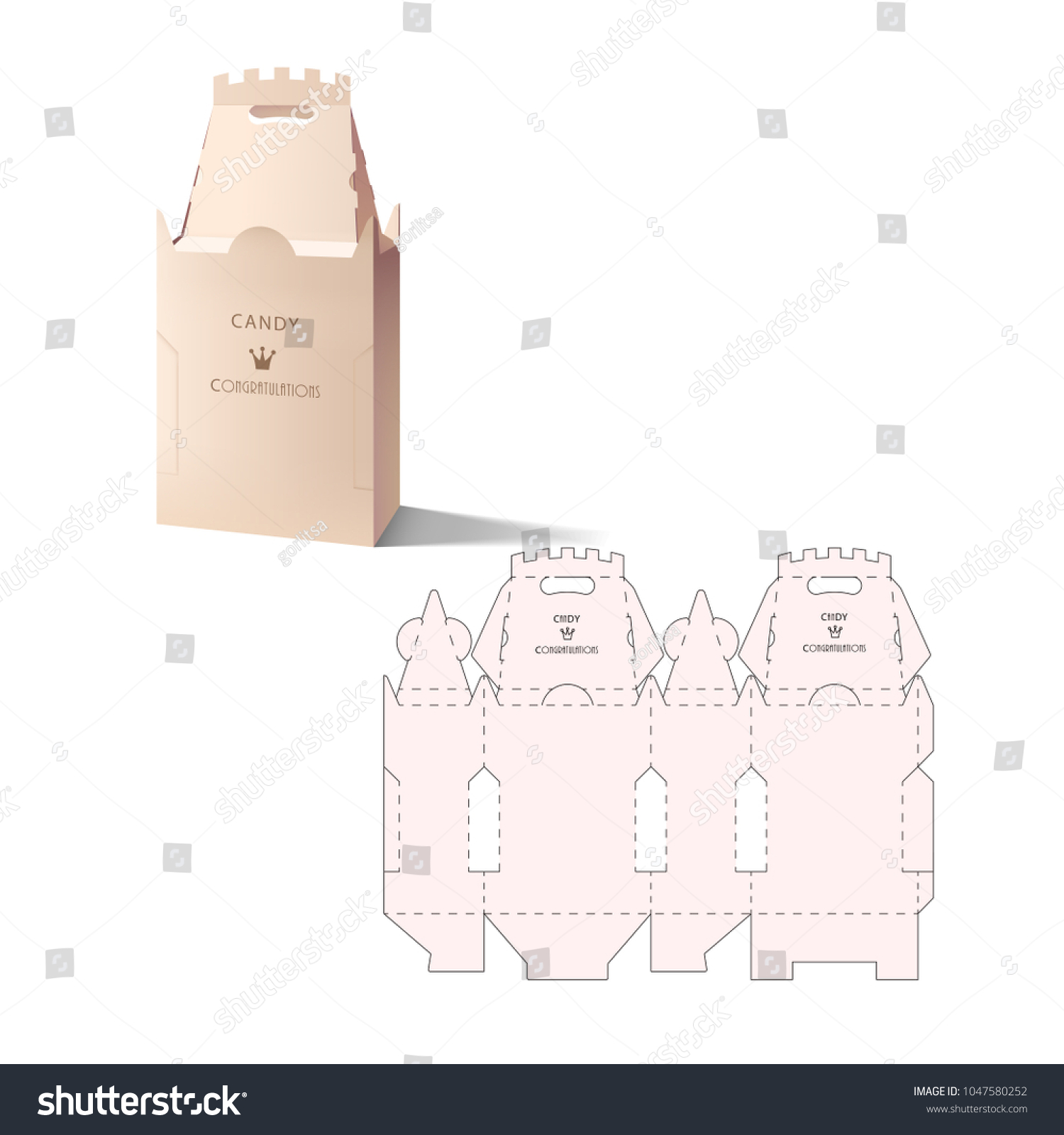 Retail Box Diecut Layout Stock Vector (Royalty Free) 1047580252
