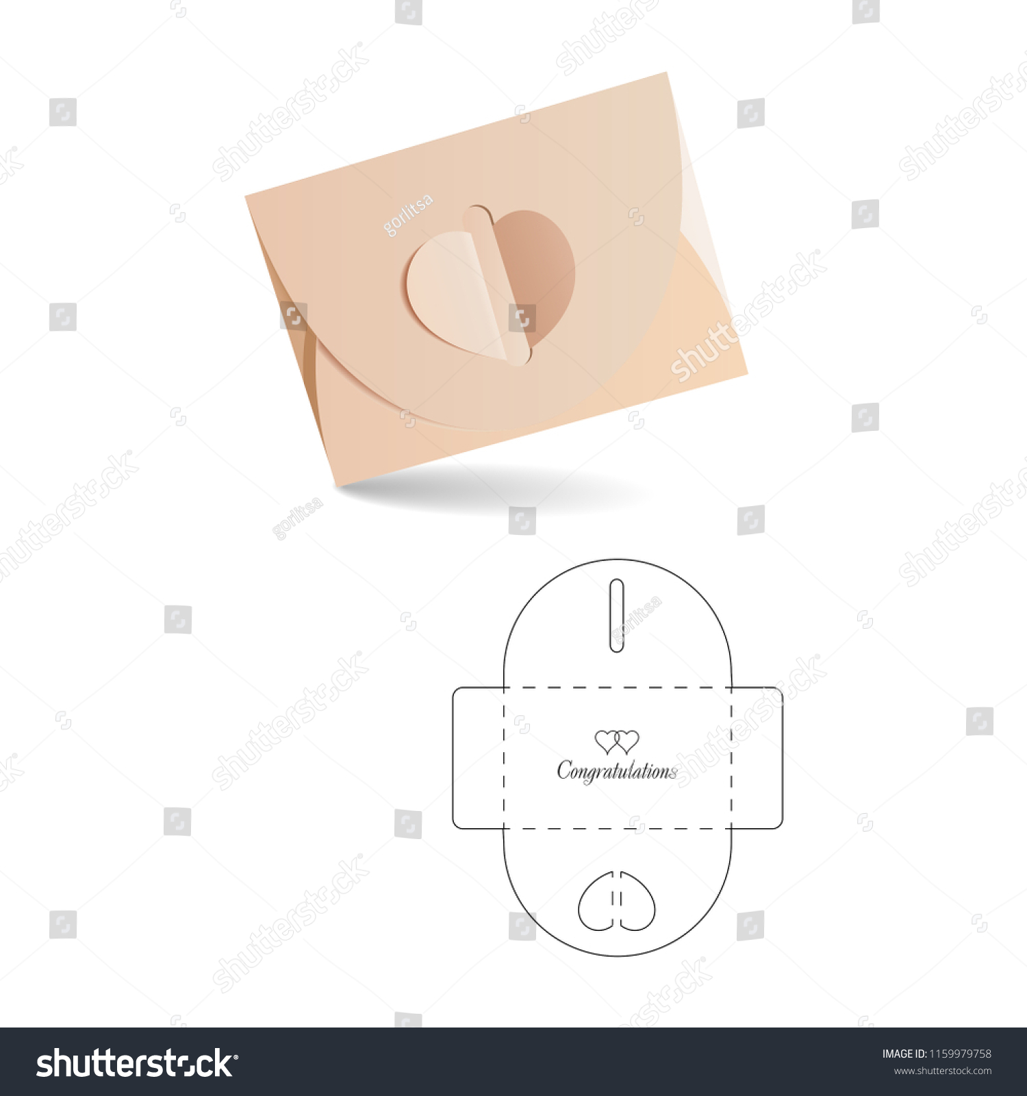 Retail Envelope Blueprint Template Stock Vector (Royalty Free) 1159979758