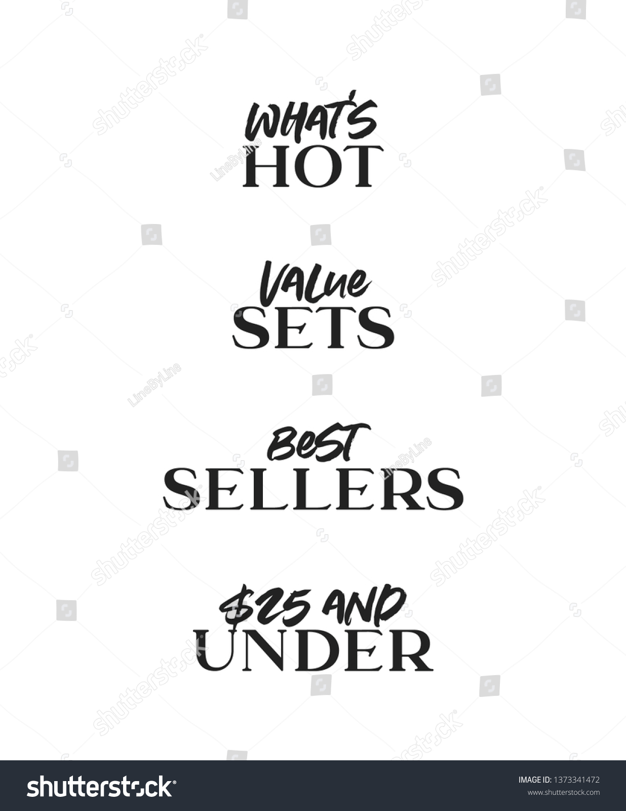 Retail Store Vector Text Typography Set: เวกเตอร์สต็อก (ปลอดค่า ...