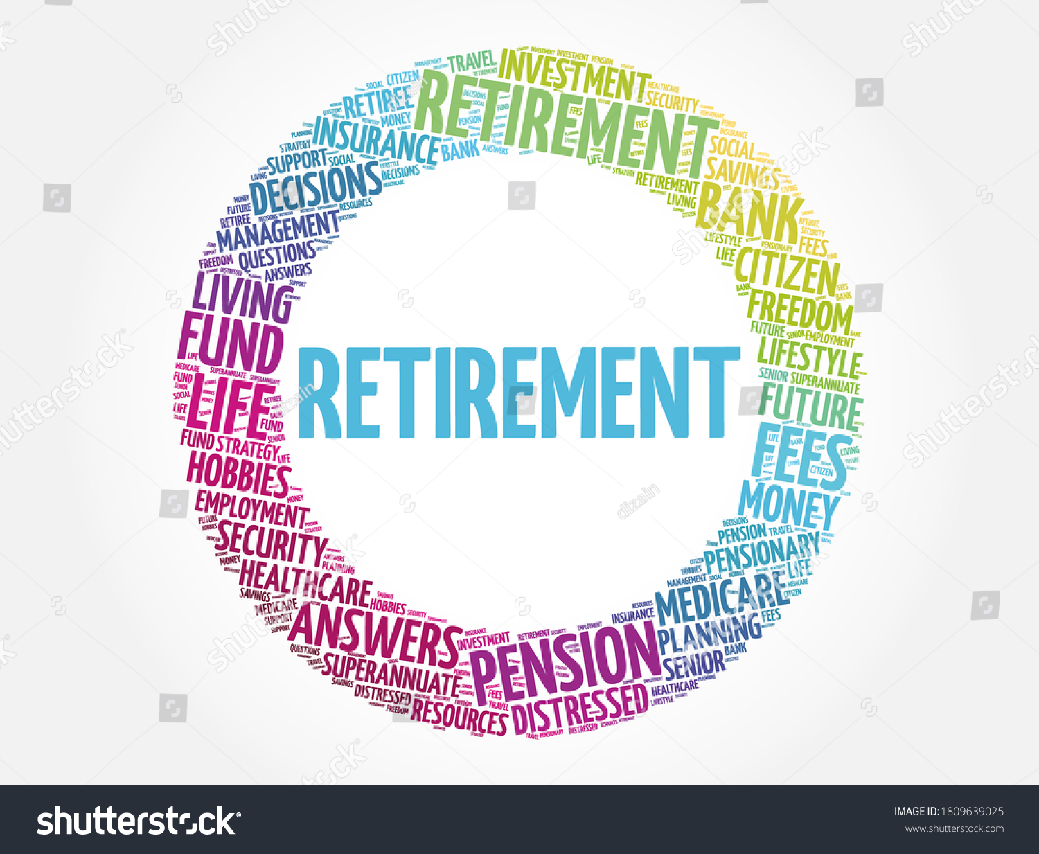 Retirement Circle Word Cloud Collage Concept Stock Vector (Royalty Free ...