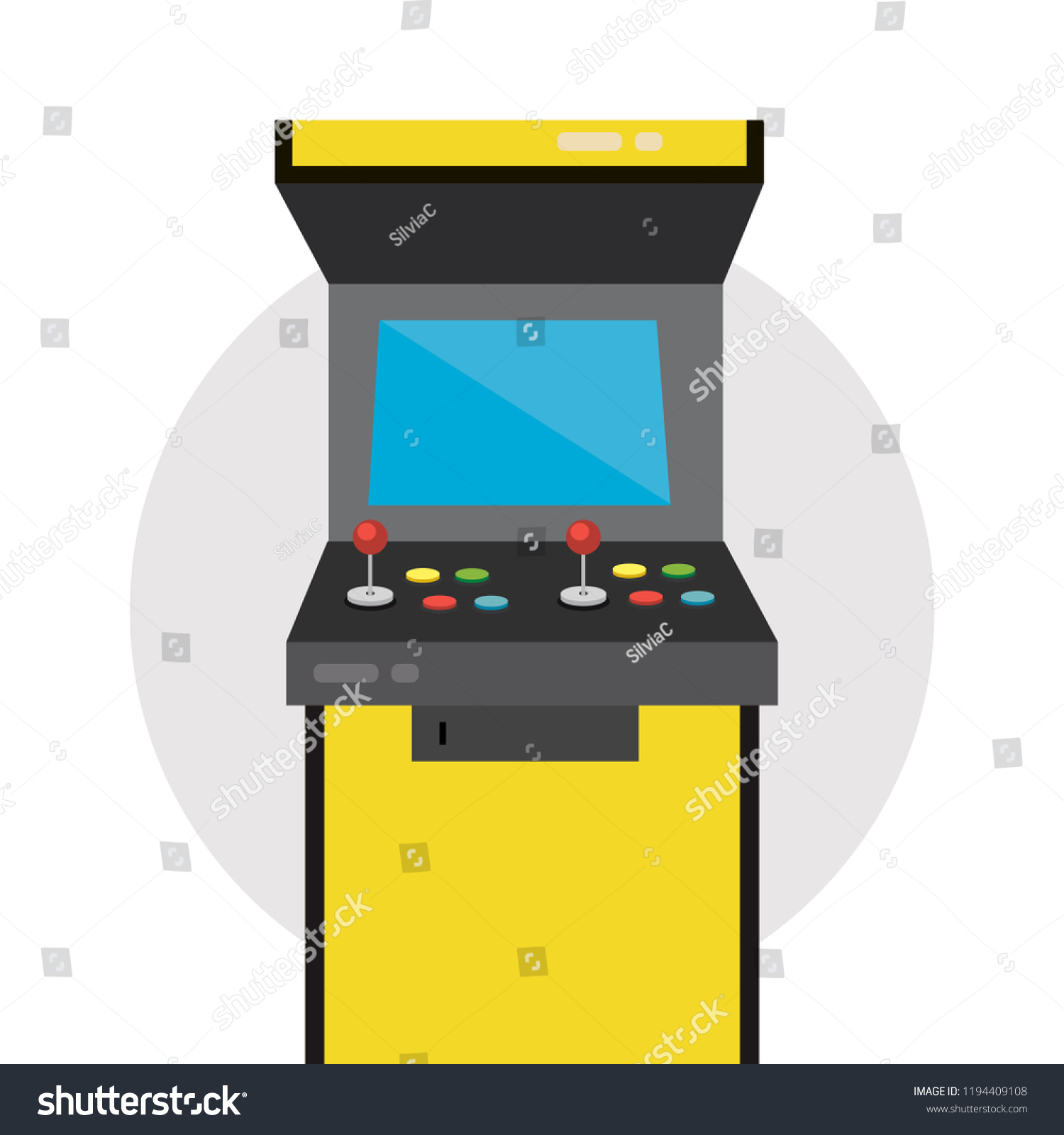 Retro Arcade Game Machine Vector Illustration Stock Vector (Royalty ...