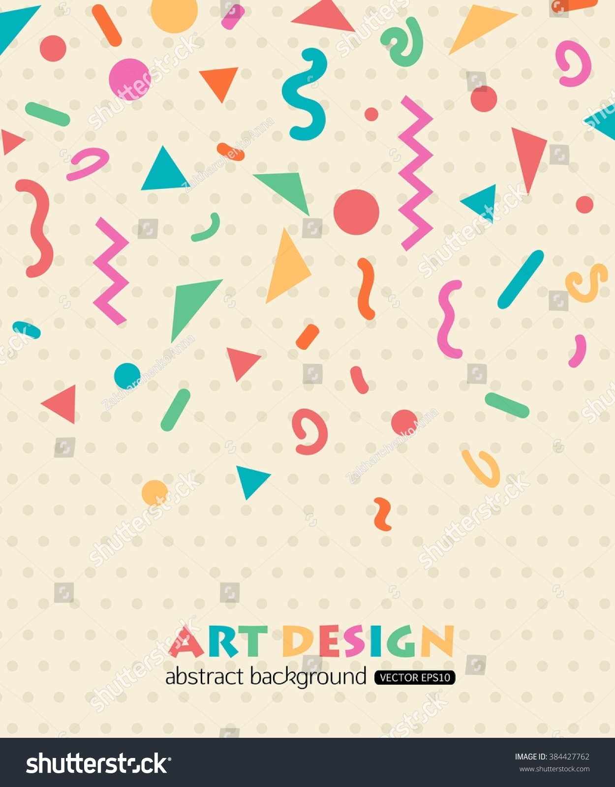 Retro Background Confetti Memphis Design Vector Stock Vector (Royalty ...