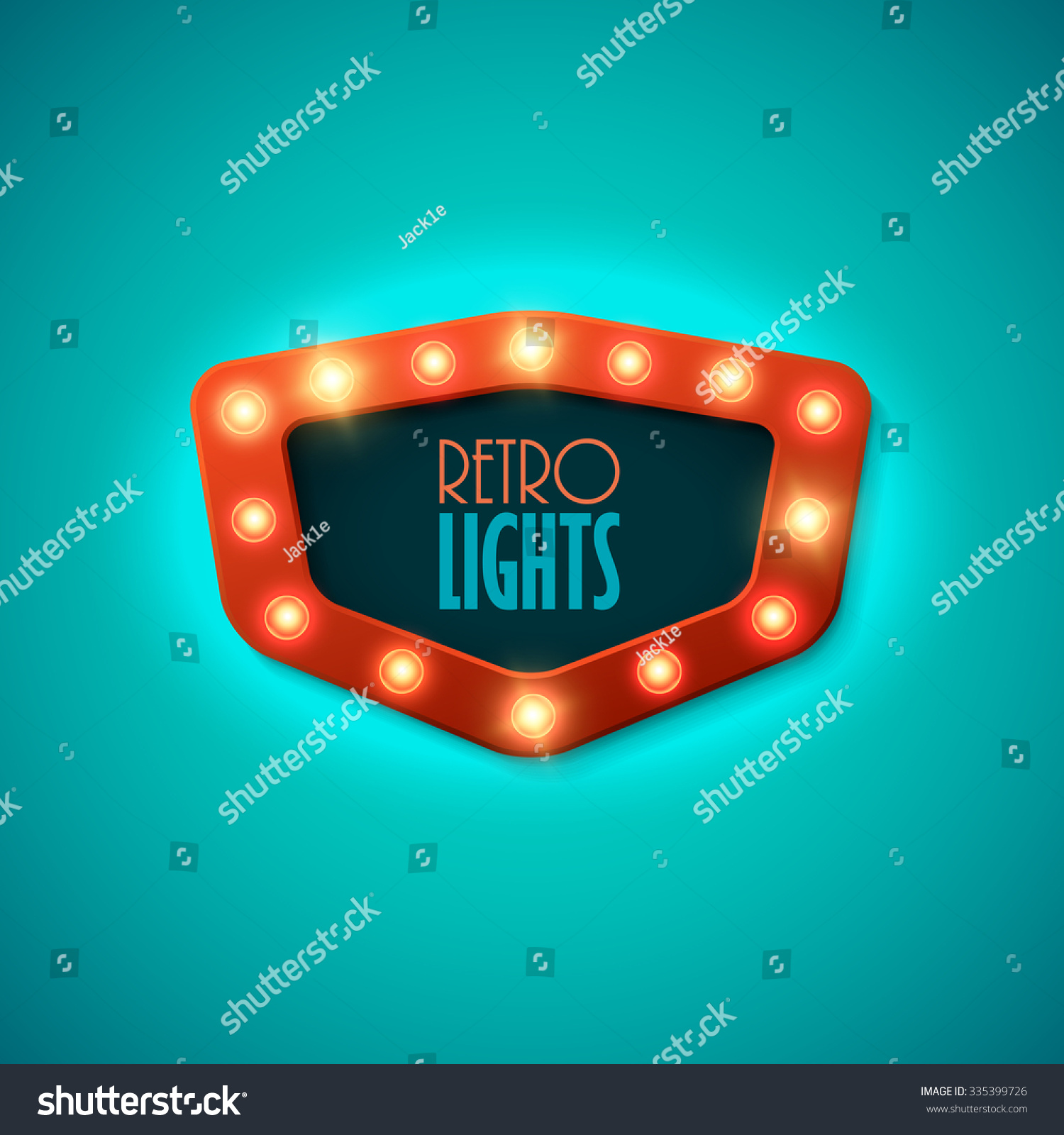 Retro Banner Shining Lights Vector Illustration Stock Vector (Royalty ...
