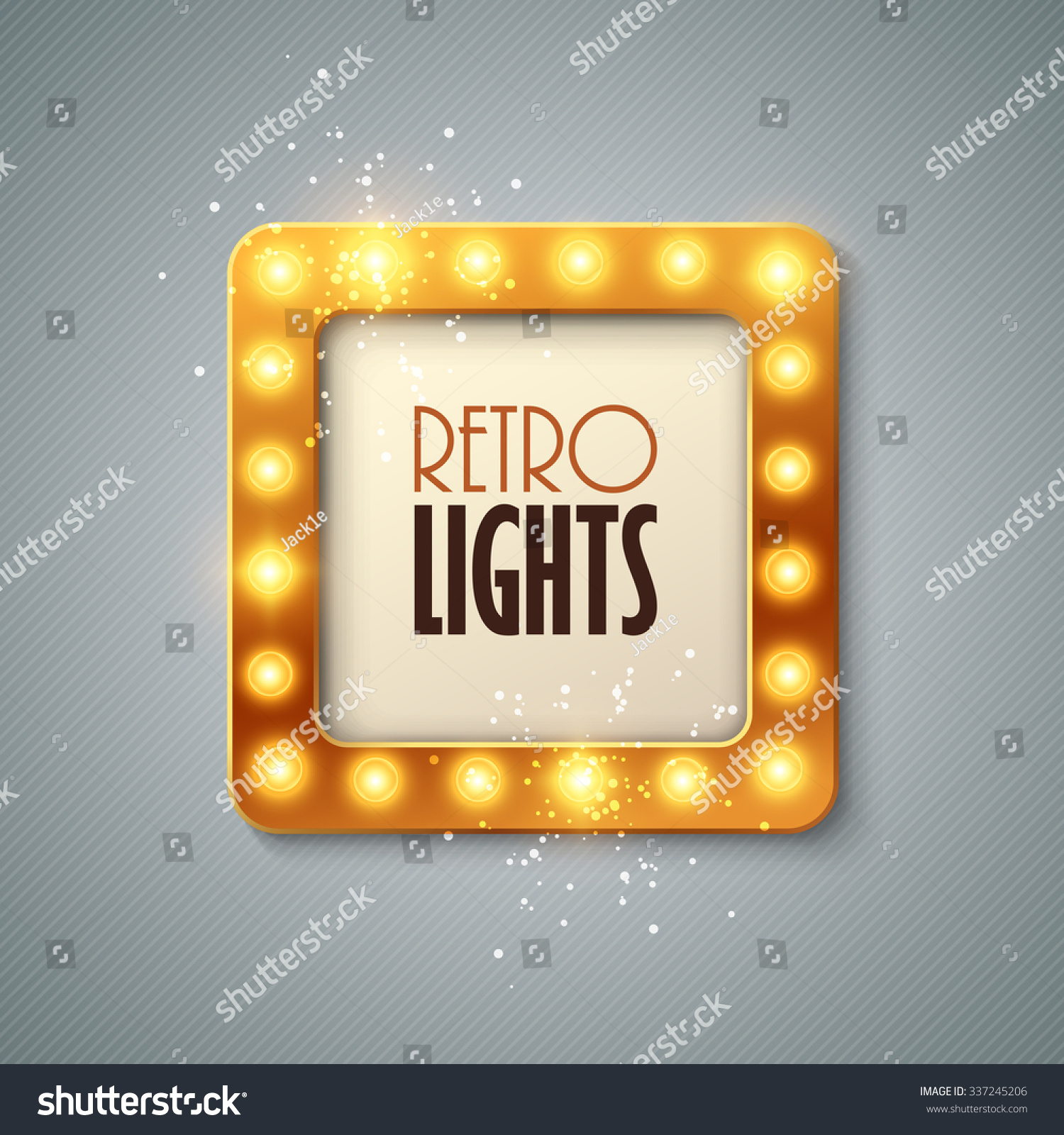 Retro Banner Shining Lights Vector Illustration Stock Vector (Royalty ...
