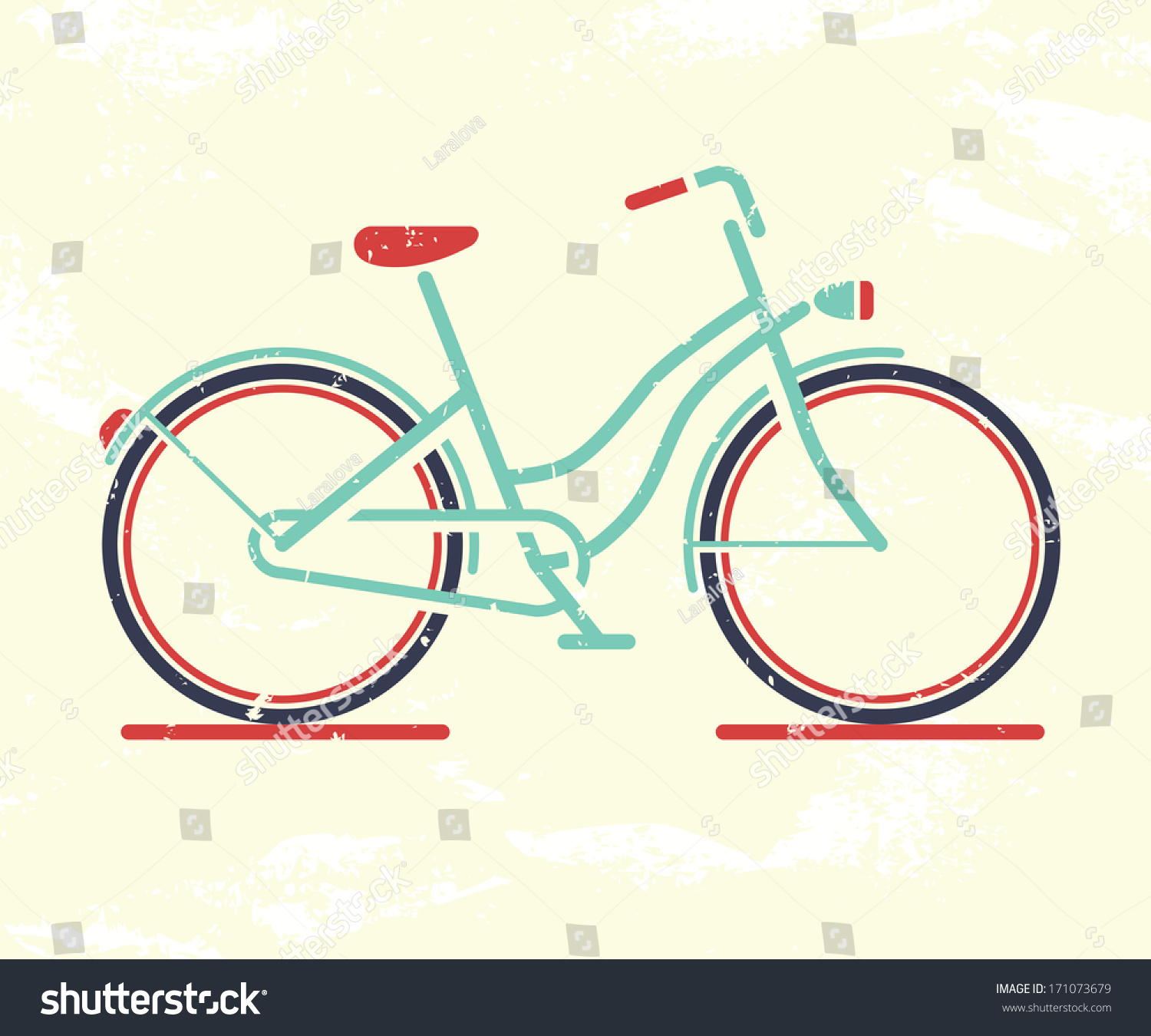 Retro Bicycle Vector Illustration Stock Vector (Royalty Free) 171073679 ...