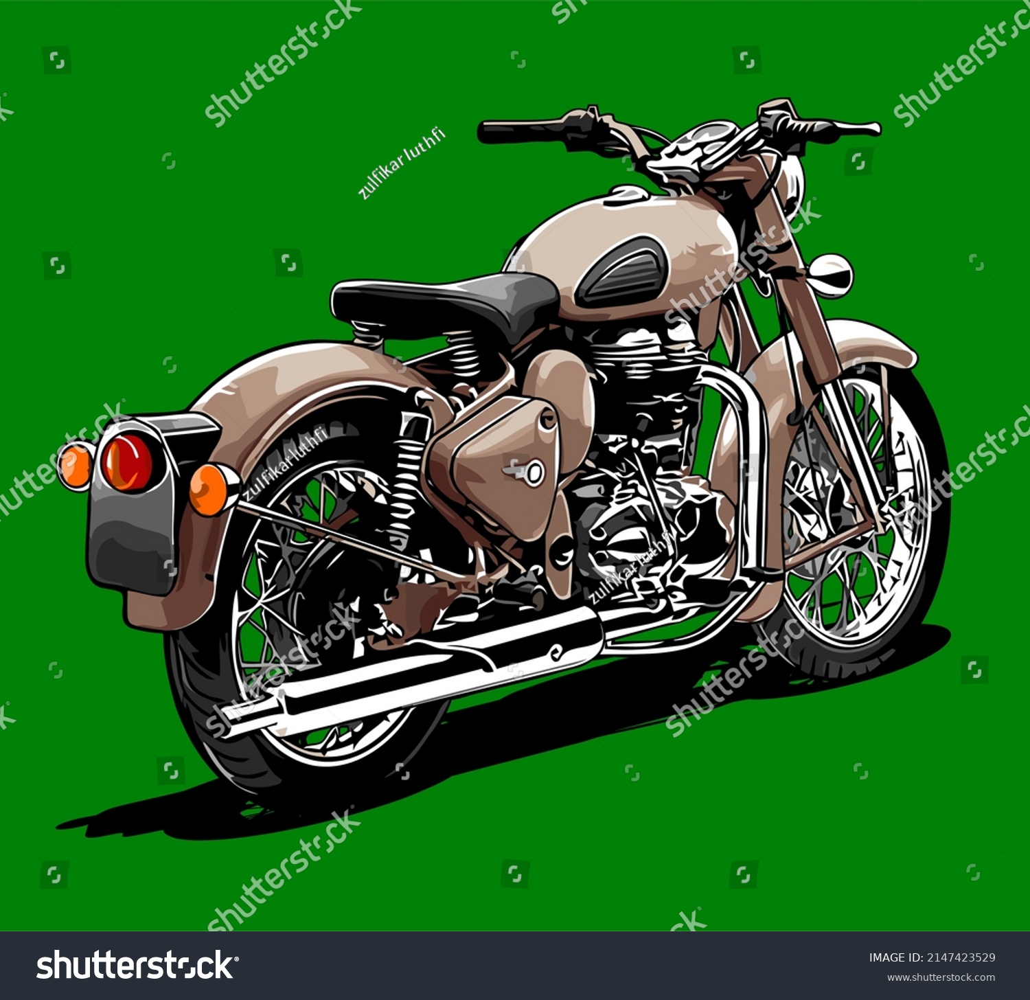 Retro Bike Back View Vector Template Stock Vector (Royalty Free ...