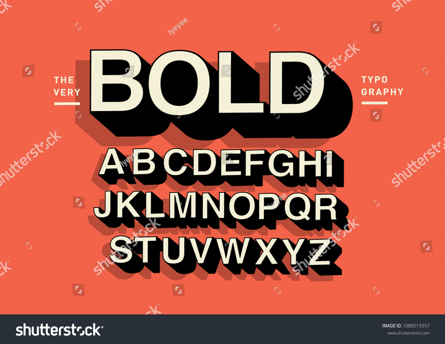 Retro Bold Typography Design Vectorillustration Stock Vector (Royalty ...