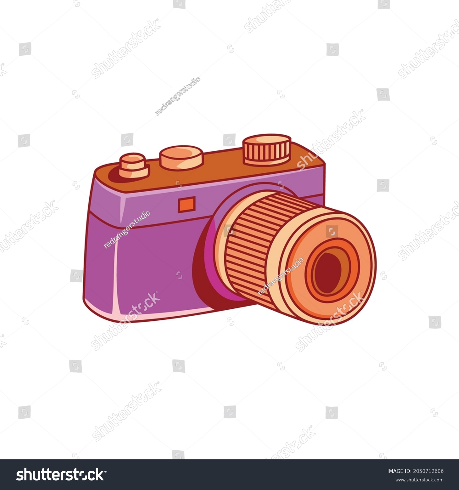 Retro Camera Art Vector Illustration Stock Vector (Royalty Free) 2050712606