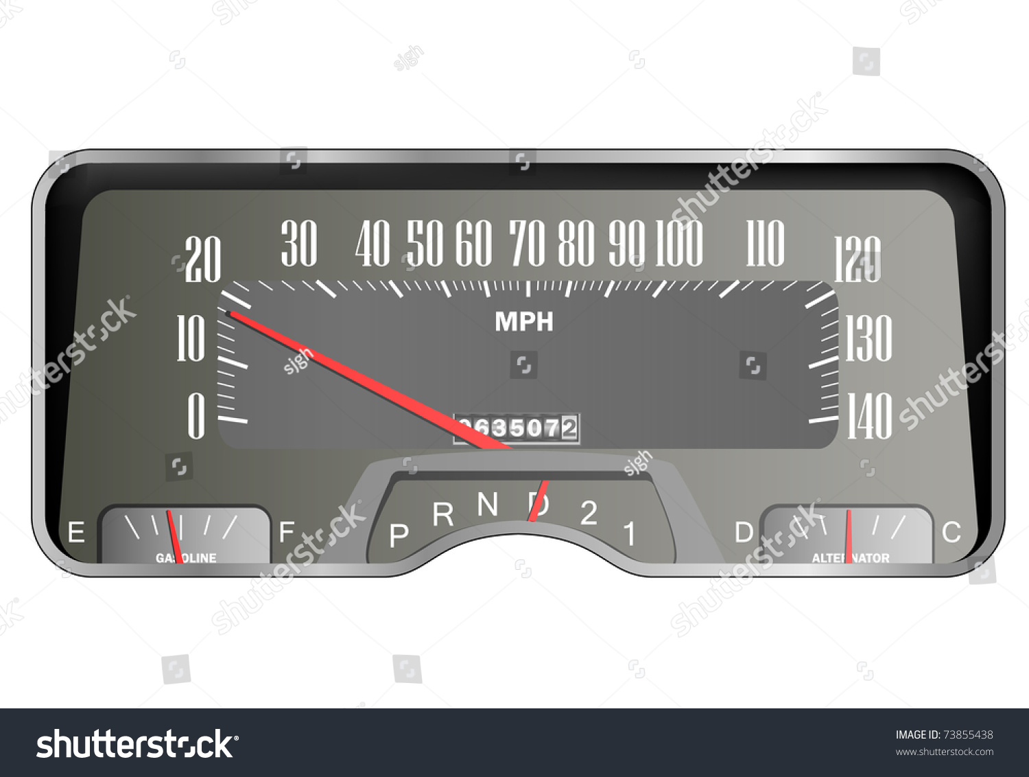 Retro Car Dashboard Vintage Speedometer Vector Stock Vector (Royalty ...