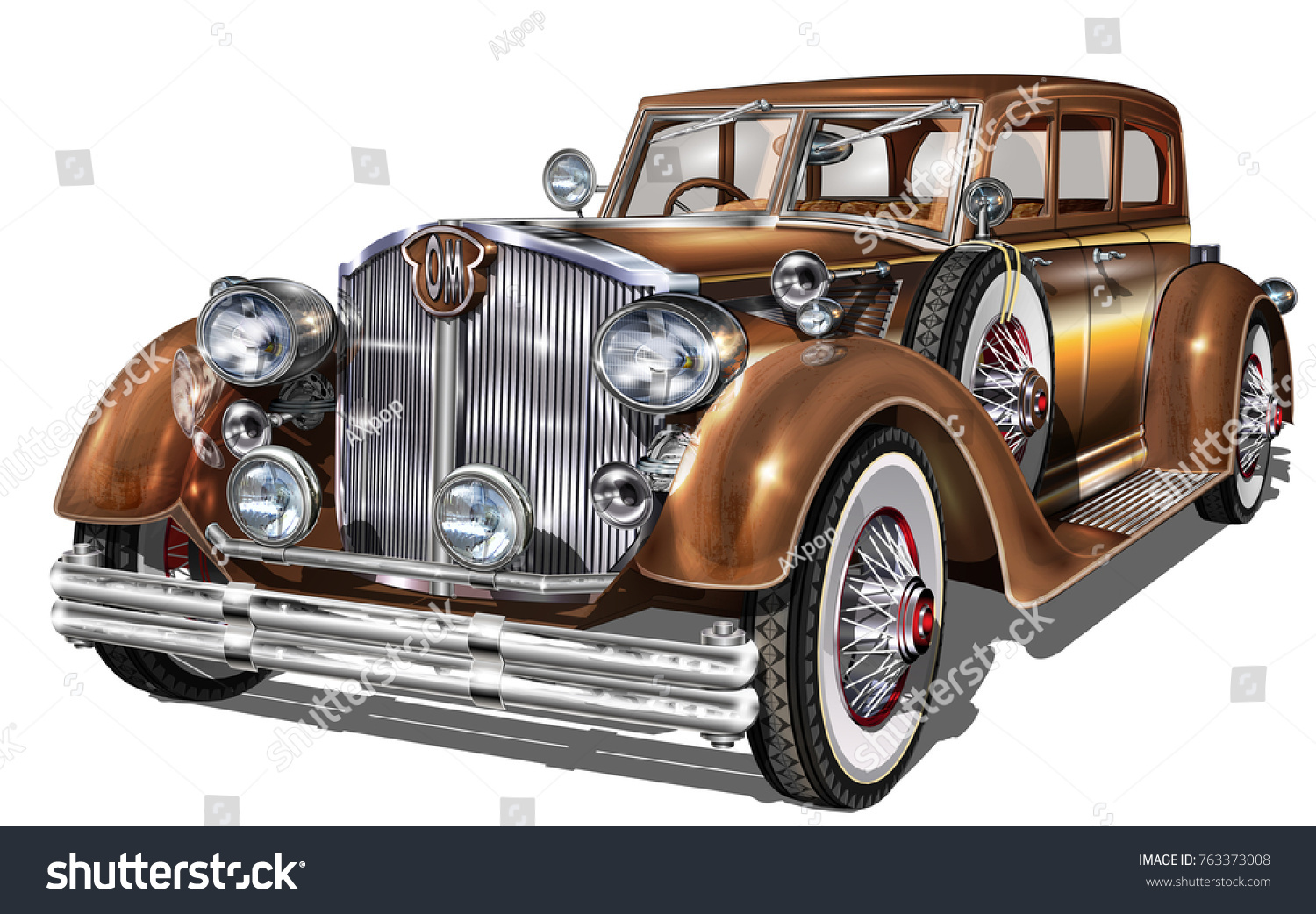 Retro Car Isolated Stock Vector (Royalty Free) 763373008