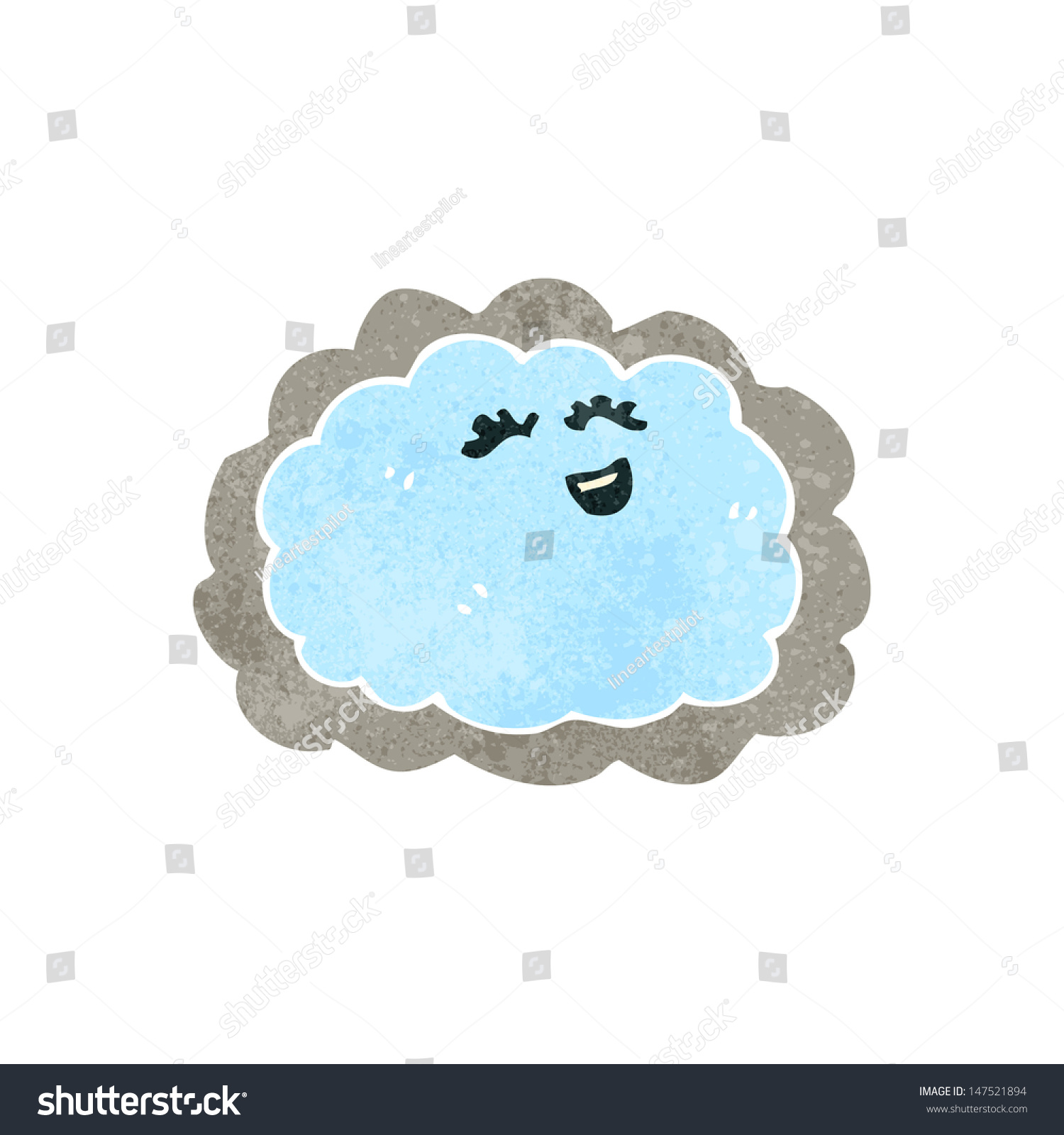 Retro Cartoon Cloud Silver Lining Stock Vector (Royalty Free) 147521894 ...
