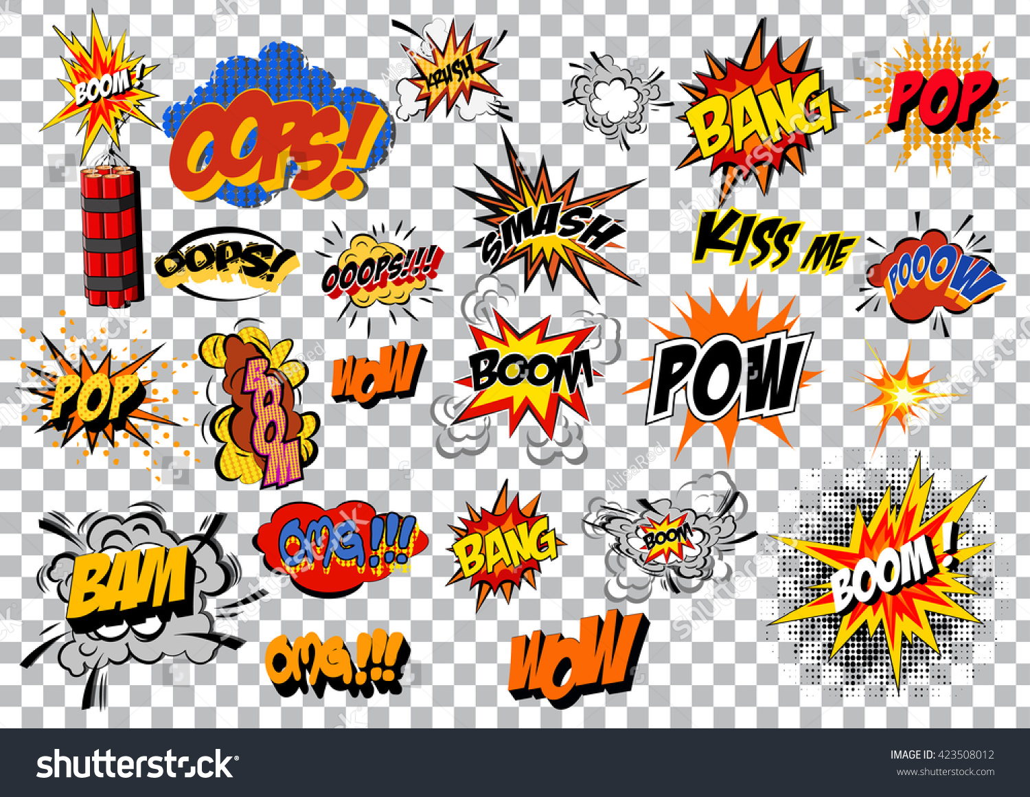 Retro Cartoon Explosion Pop Art Comic Stock Vector (Royalty Free) 423508012