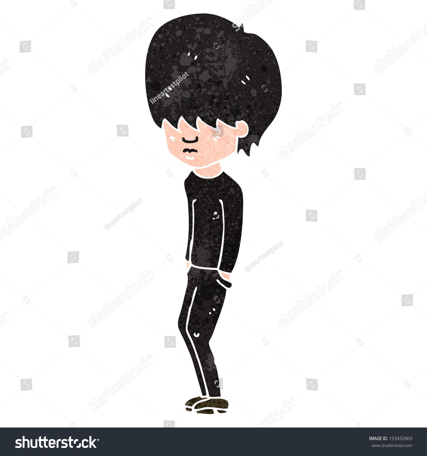 Retro Cartoon Goth Boy Stock Vector (Royalty Free) 153432869