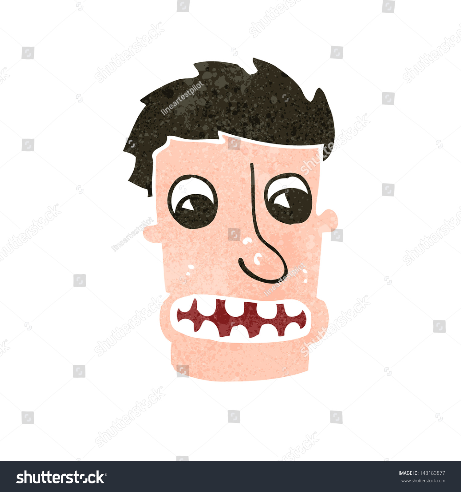 Retro Cartoon Grimacing Man Stock Vector (Royalty Free) 148183877