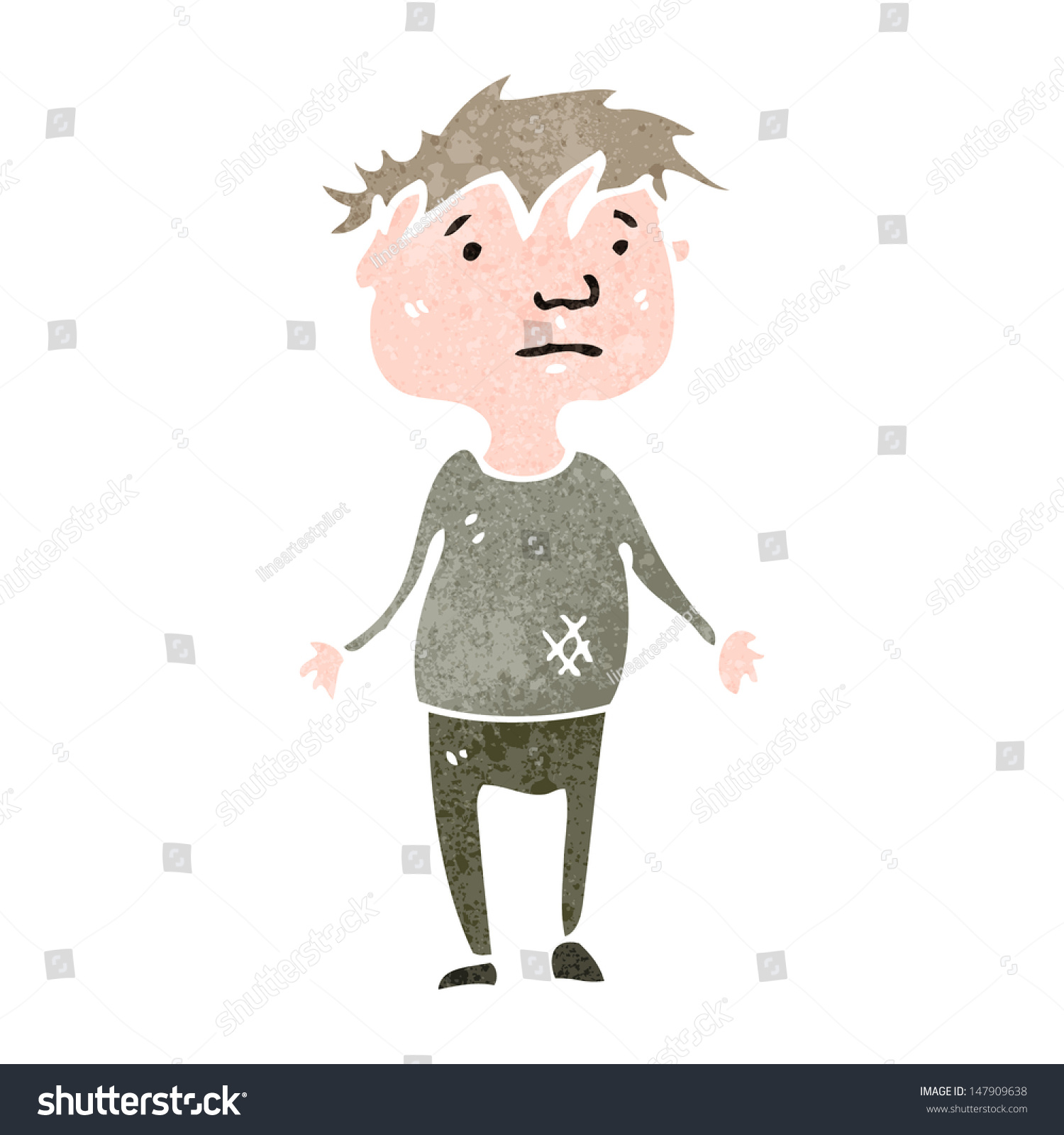 Retro Cartoon Poor Boy Stock Vector Illustration 147909638 : Shutterstock