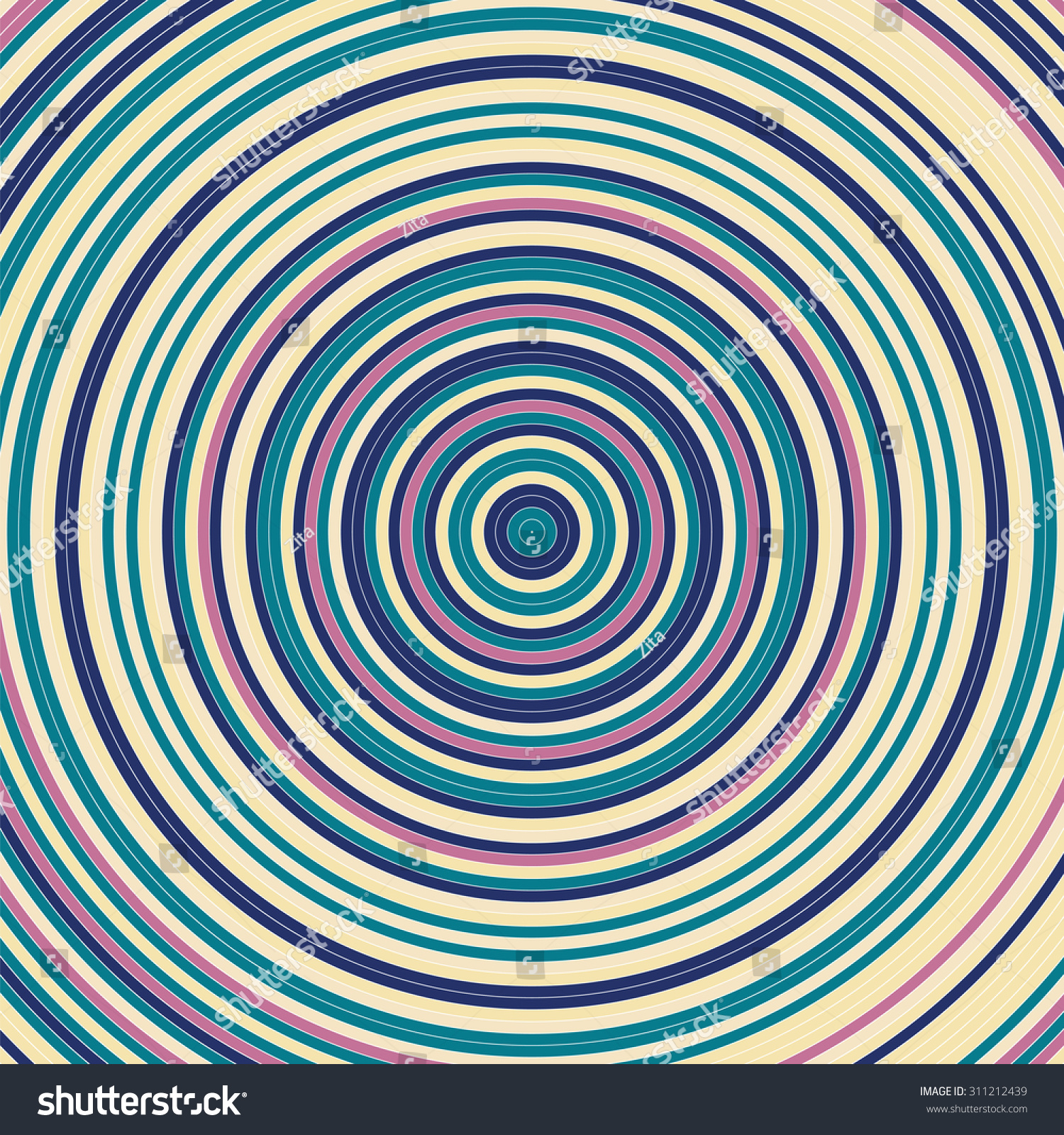 Retro Concentric Backgrounds Vector Illustration Stock Vector (Royalty ...