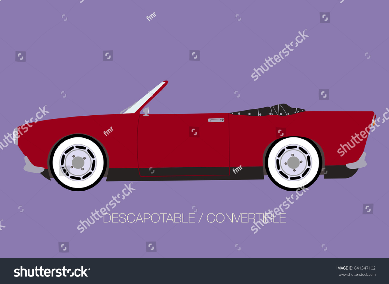 Retro Convertible Car Side View Vector Stock Vector (Royalty Free ...
