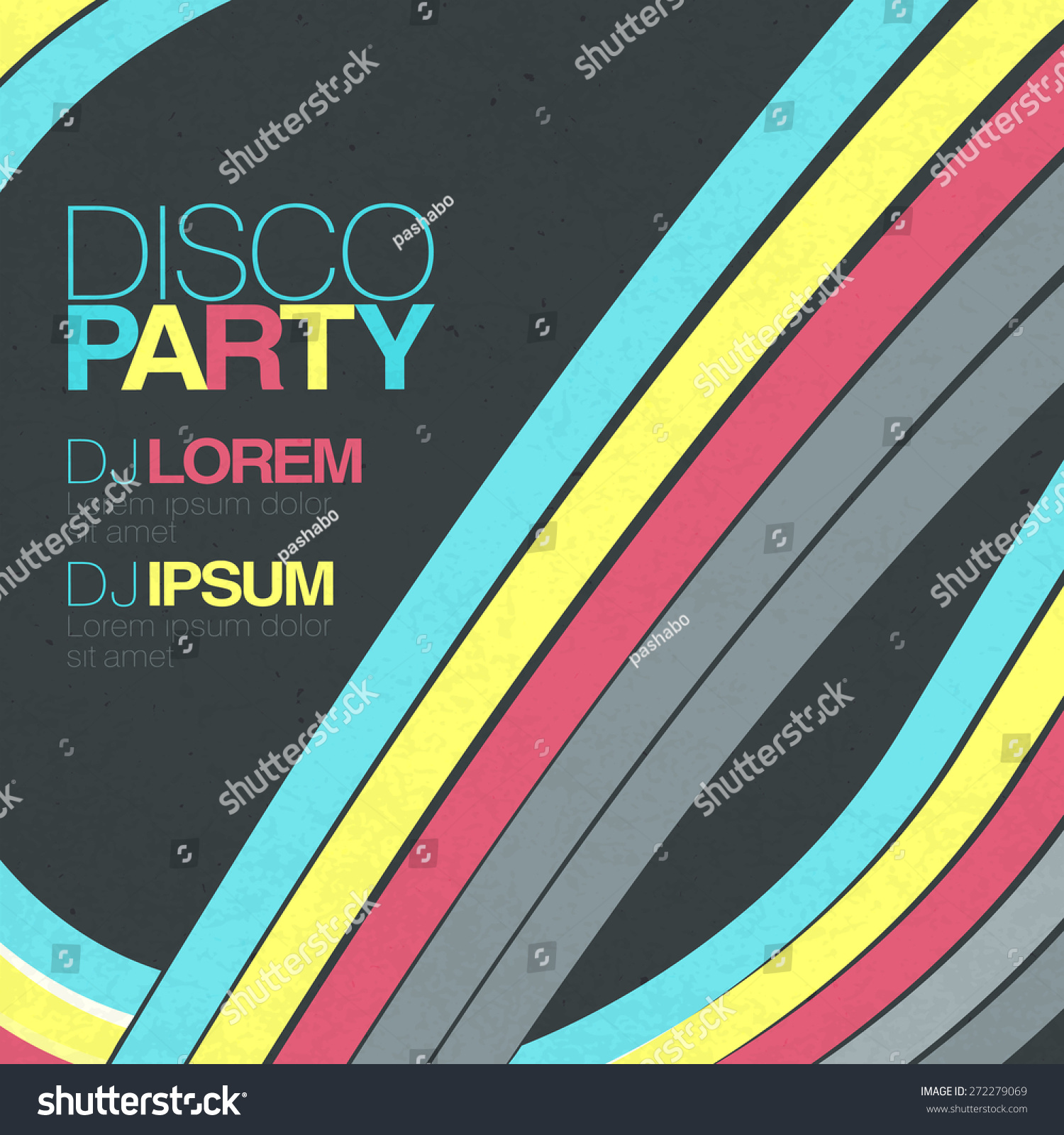 Retro Disco Flyer Template Stock Vector (Royalty Free) 272279069