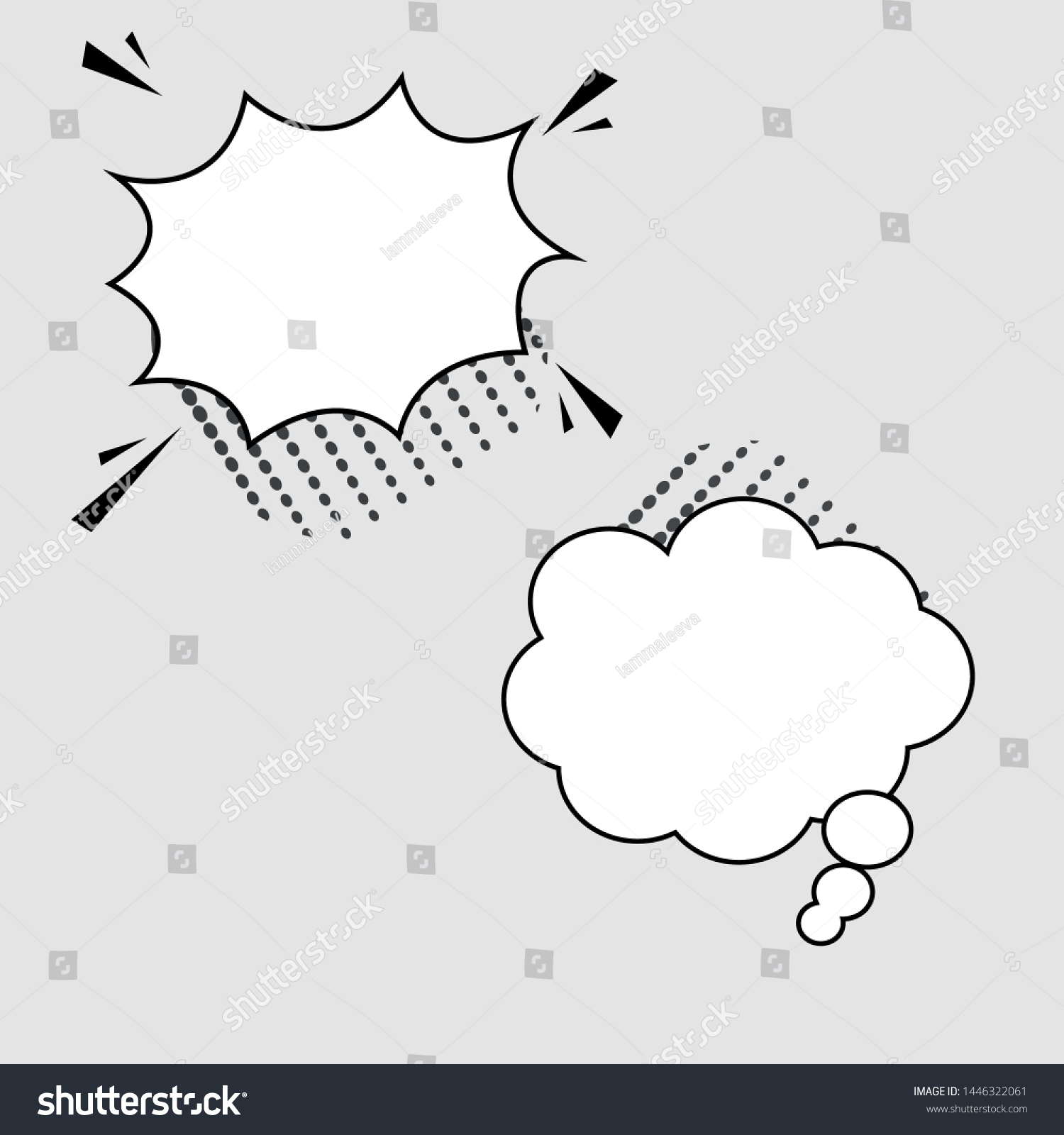 Retro Empty Comic Bubbles Elements Set Stock Vector (Royalty Free ...