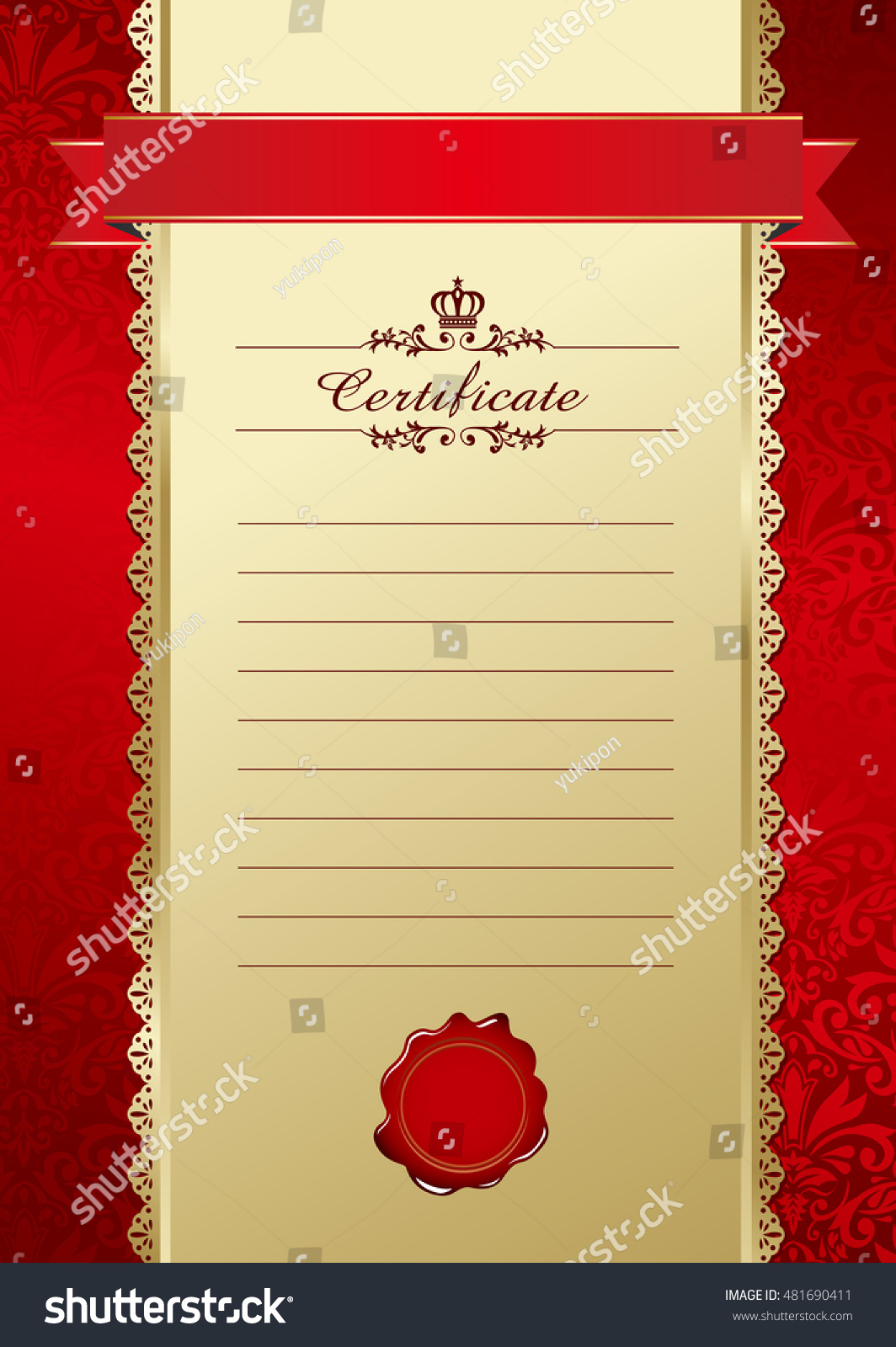 Retro Frame Certificate Invitation Template: vector de stock (libre de ...