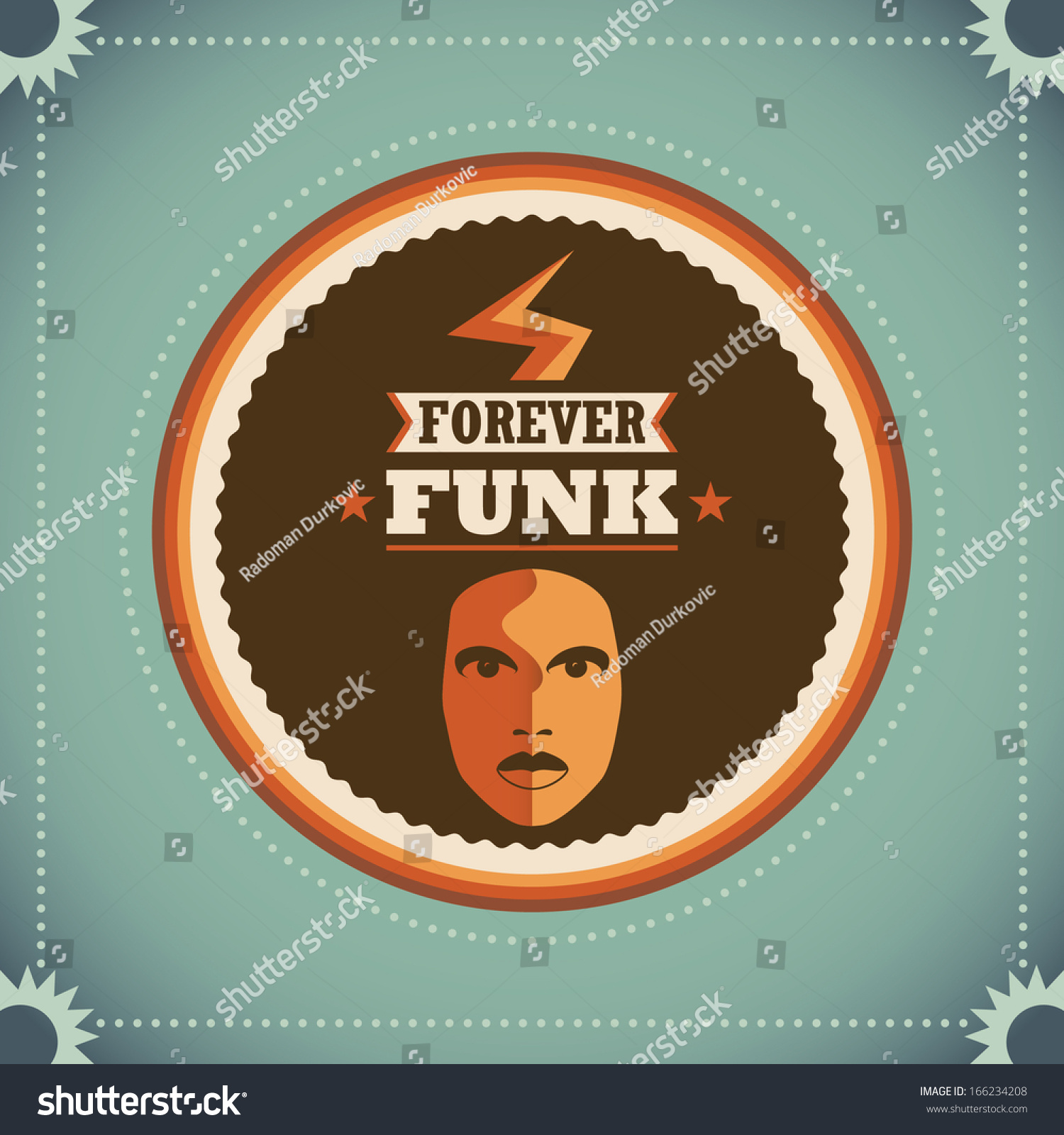 Retro Funk Poster Vector Illustration เวกเตอร์สต็อก ปลอดค่าลิขสิทธิ์