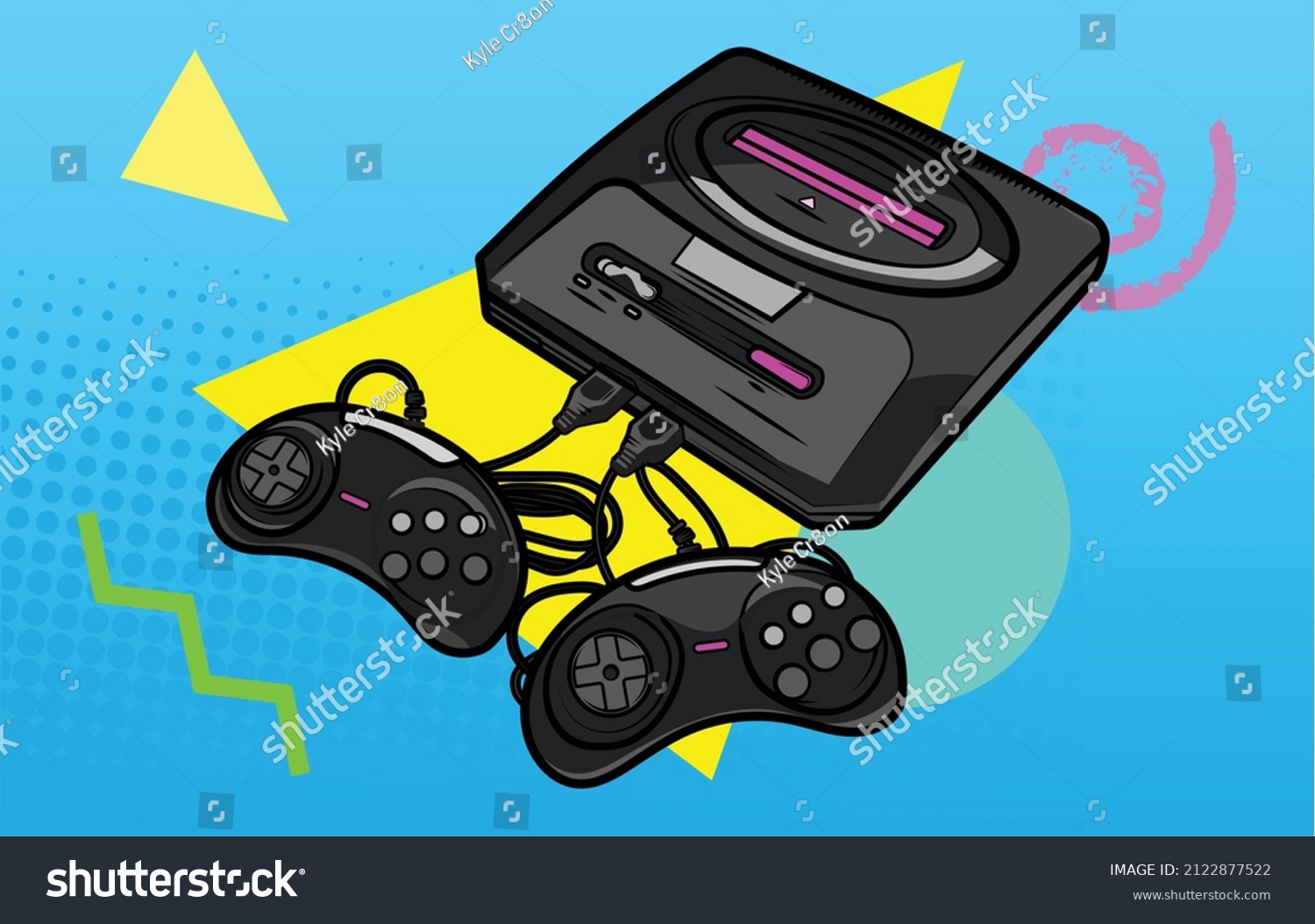 Retro Game Console Vector Illustration Stock Vector (Royalty Free ...
