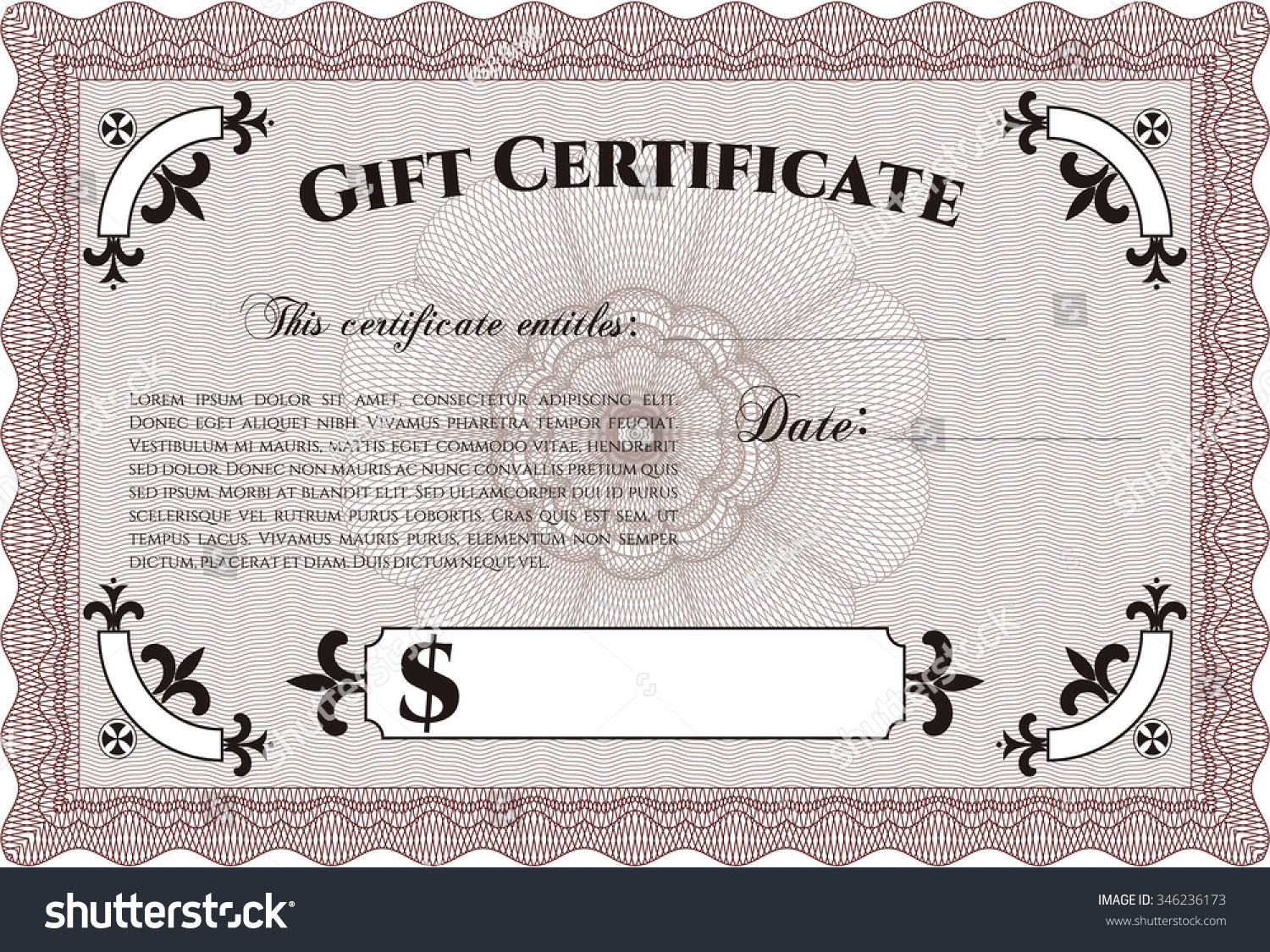 Retro Gift Certificate Superior Design Complex Stock Vector (Royalty ...