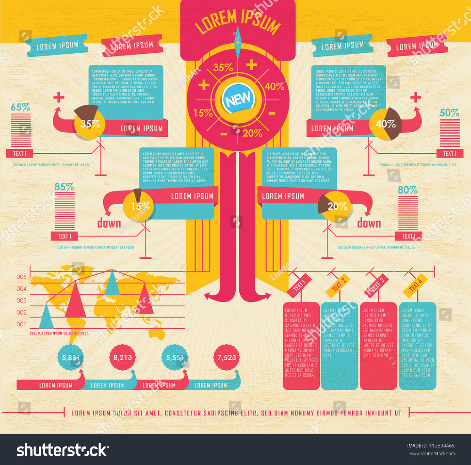 Retro Infographics Set Stock Vector (Royalty Free) 112834465 | Shutterstock