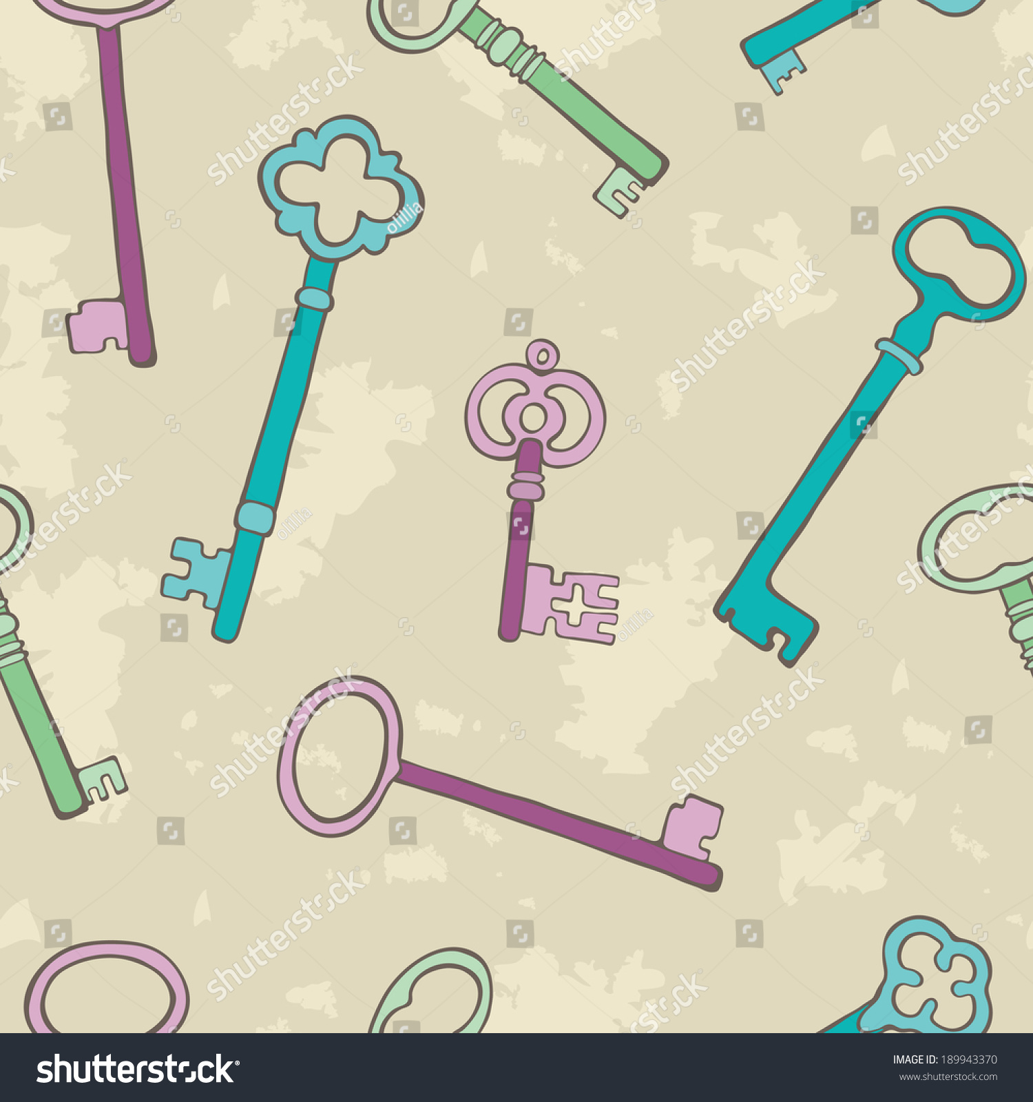 Retro Keys Stylish Background Vector Illustration Stock Vector (Royalty ...