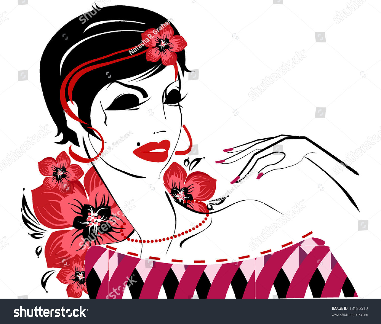 Retro Lady Stock Vector (Royalty Free) 13186510 - Shutterstock