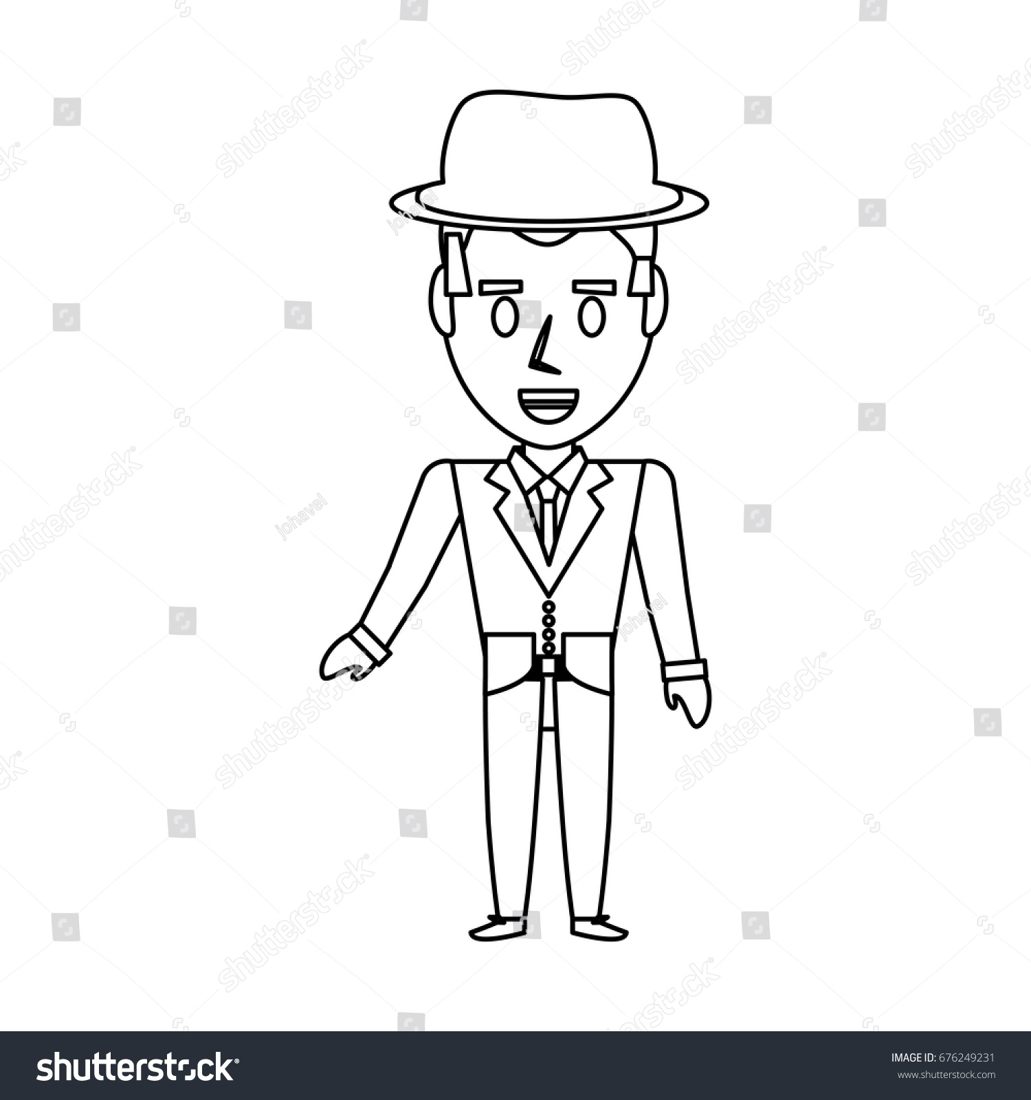Retro Man Cartoon Stock Vector (Royalty Free) 676249231