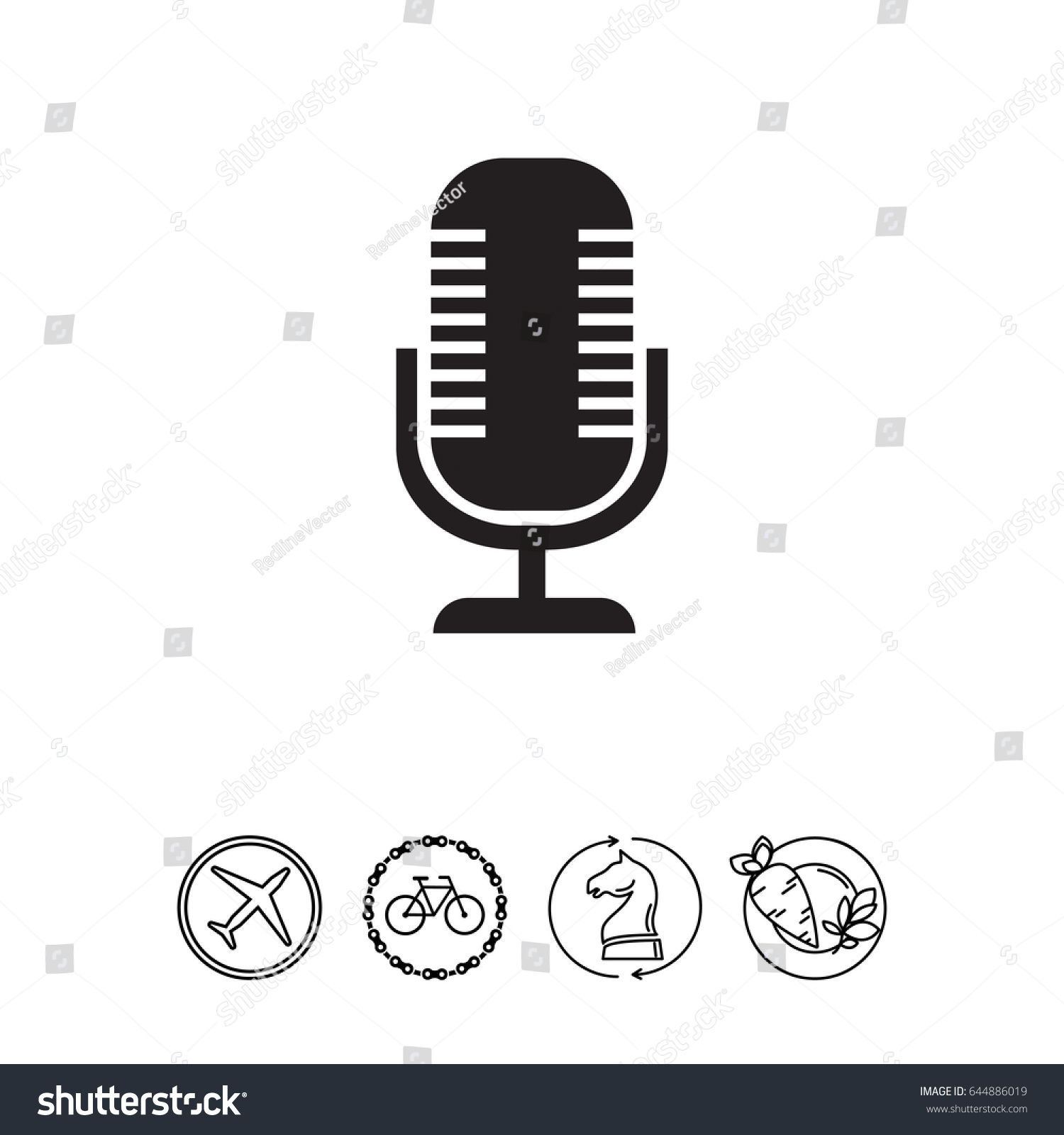 Retro Microphone Icon Stock Vector (Royalty Free) 644886019 | Shutterstock