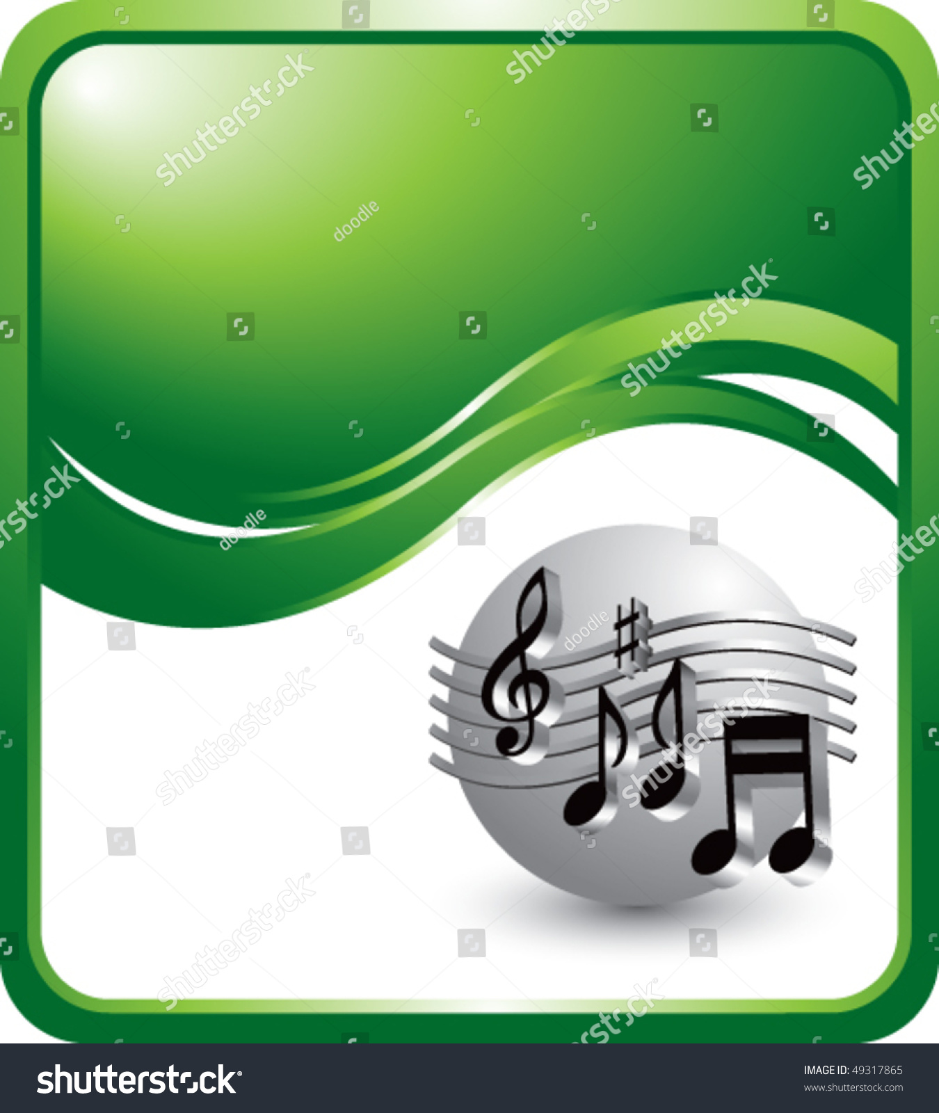 Retro Music Notes Green Wave Backdrop Stock Vector (Royalty Free ...