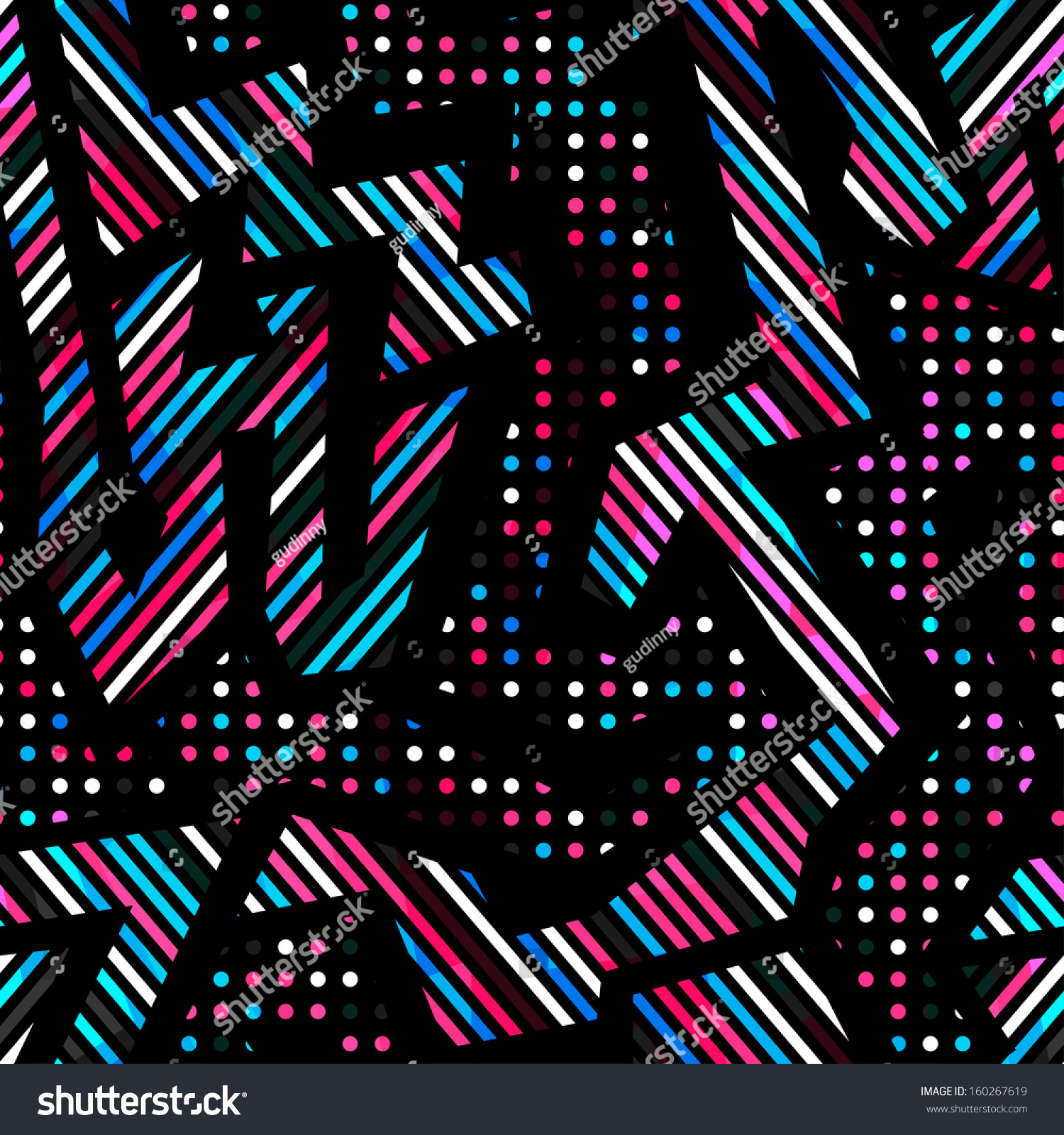Retro Neon Geometric Seamless Pattern Stock Vector Illustration ...