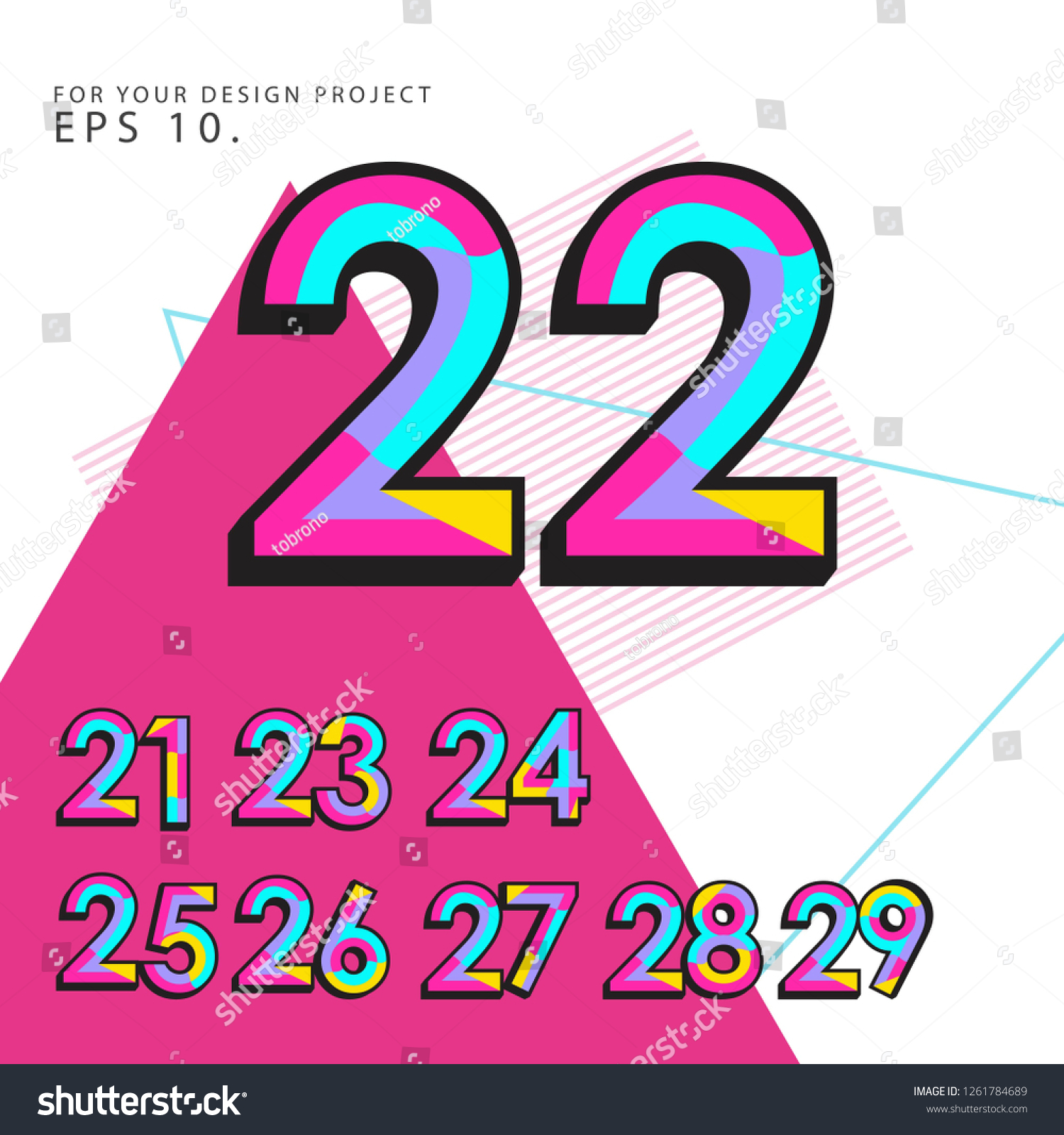 Retro Number Set Vector Template Design Stock Vector (Royalty Free ...