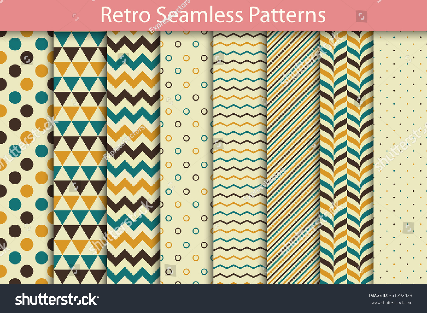 Retro Patterns Seamless Vector Collection Stock Vector (Royalty Free ...