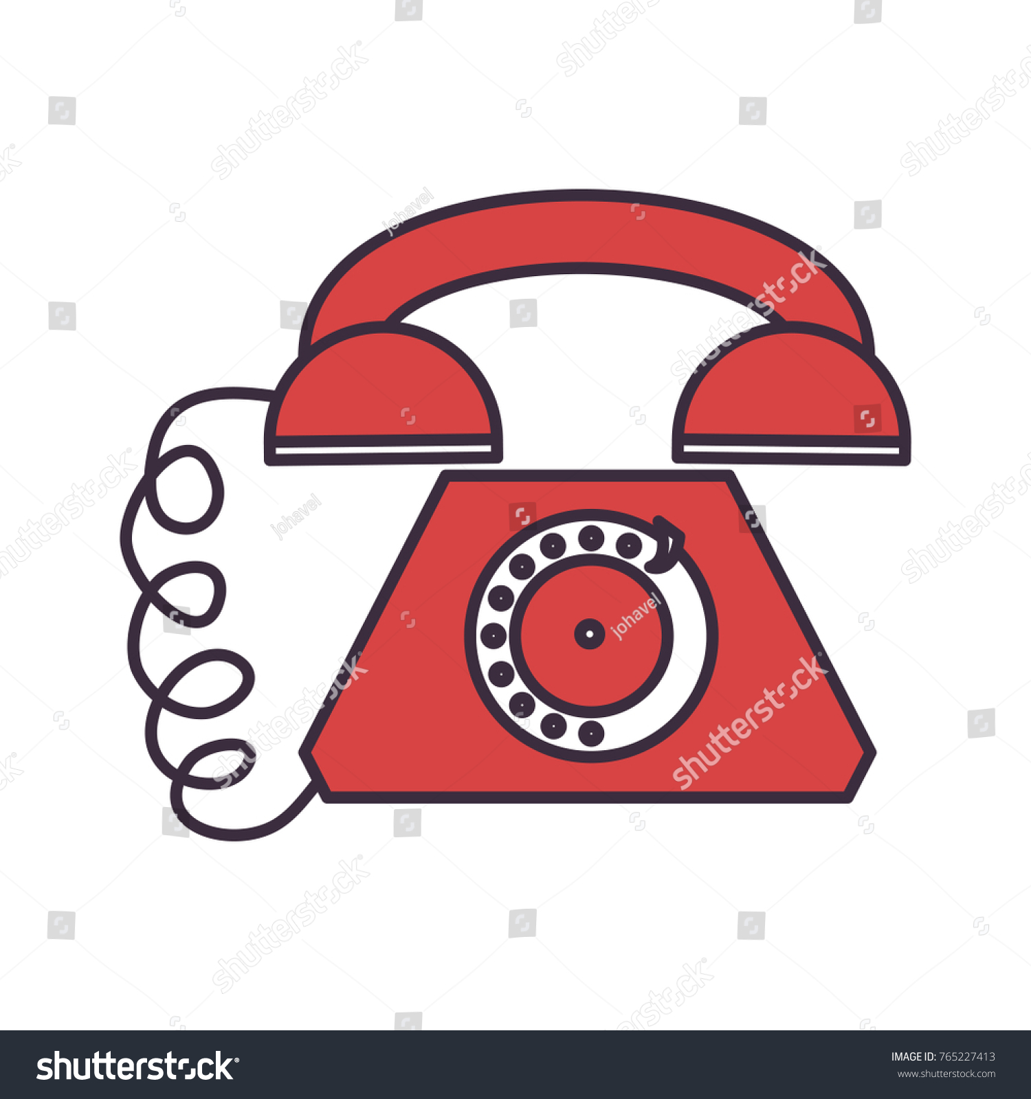 Retro Phone Icon Stock Vector (Royalty Free) 765227413