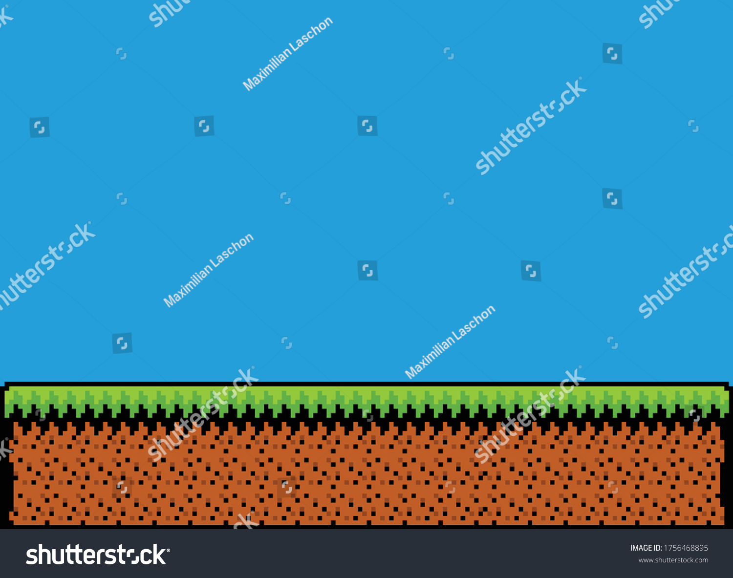Retro Pixel Art Platformer Game Hintergrund: Stock-Vektorgrafik ...