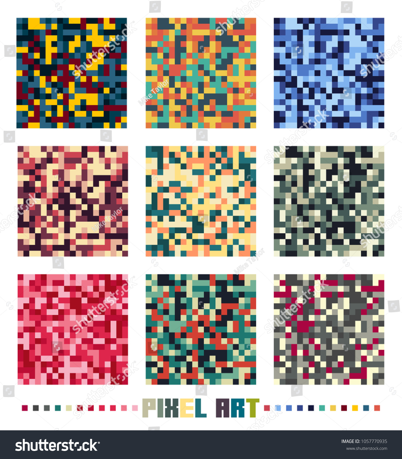 Retro Pixel Art Wallpapers Stock Vector (Royalty Free) 1057770935