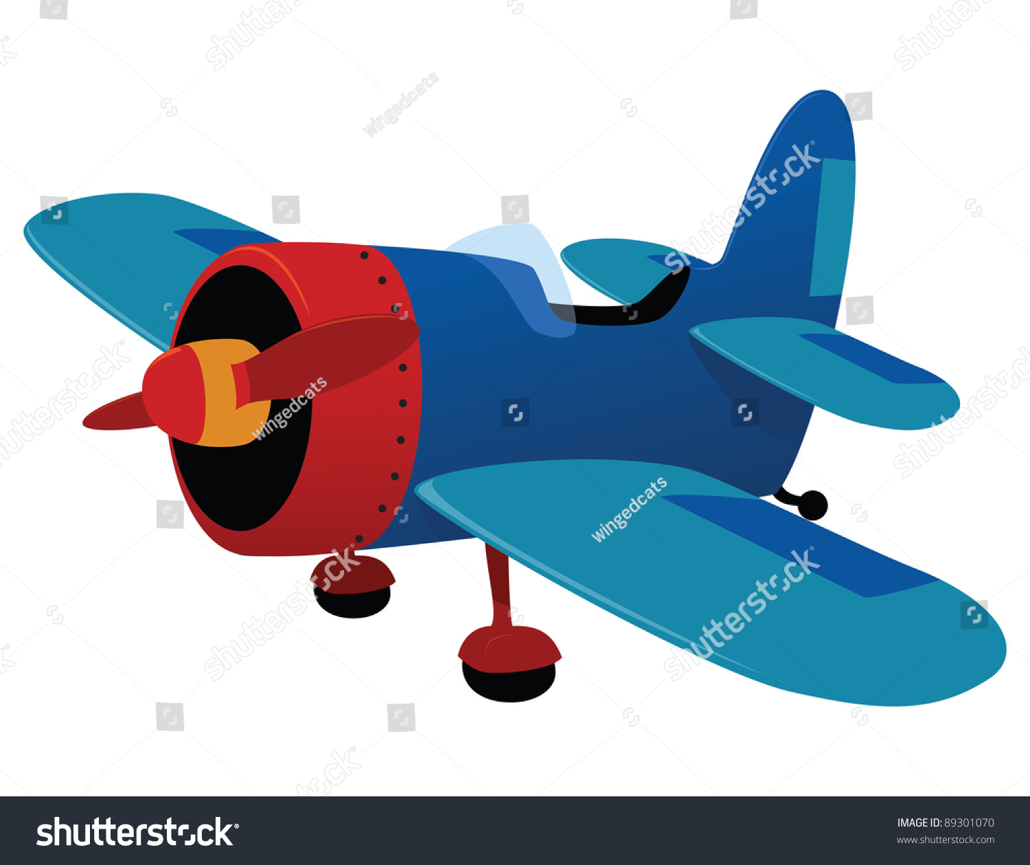 Retro Plane Toy Vector Illustration Stock Vector 89301070 - Shutterstock
