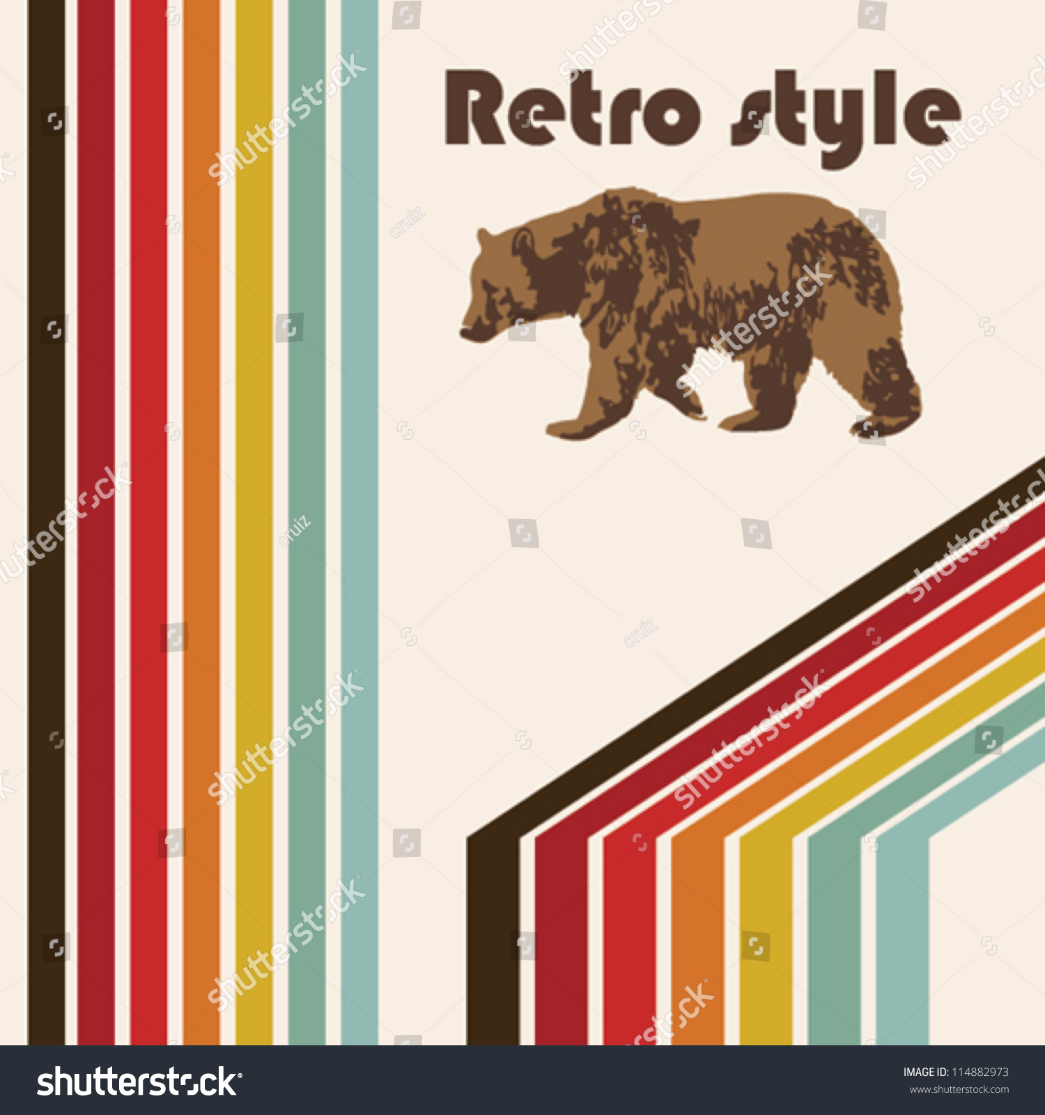 Retro Poster Bear Stock Vector (Royalty Free) 114882973 - Shutterstock