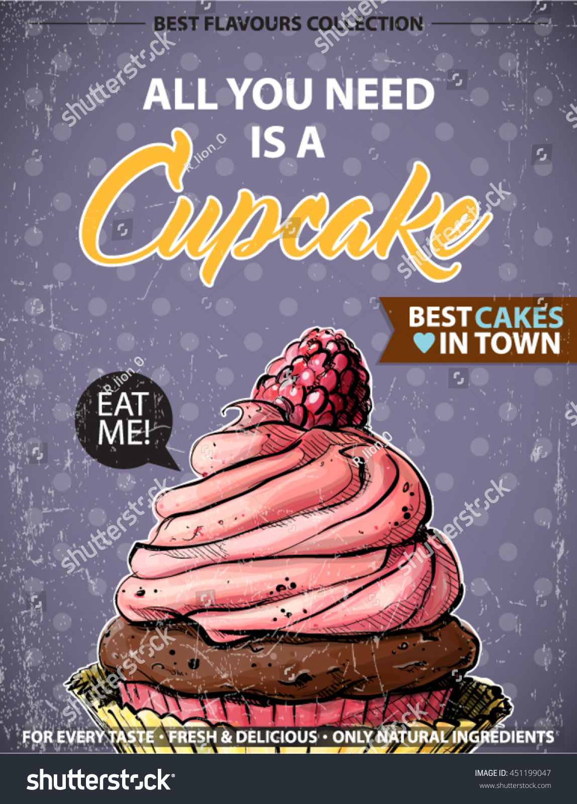 Retro Poster Cupcake Vector Collection: vector de stock (libre de ...