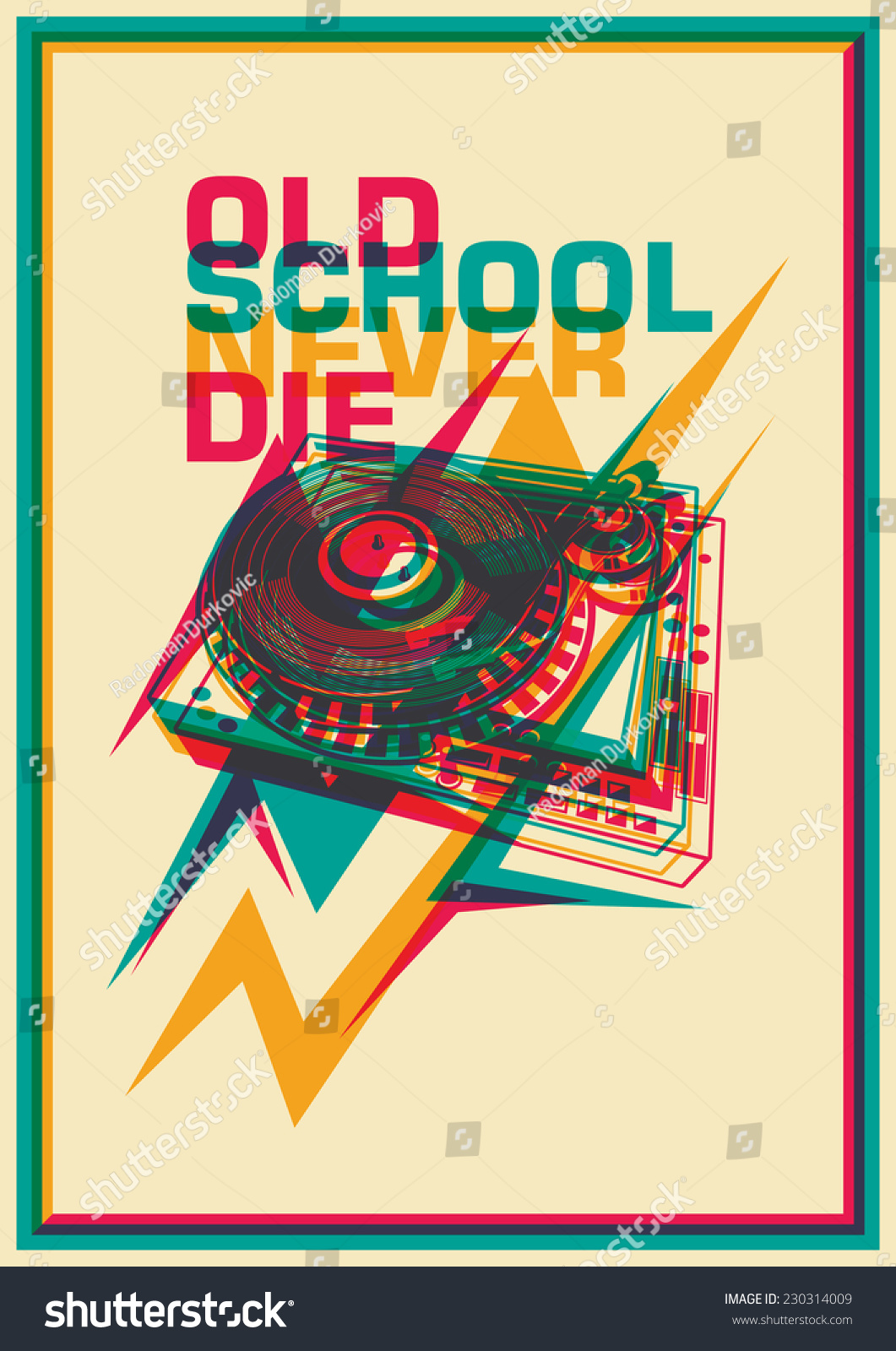Retro Poster Gramophone Vector Illustration Stock Vector (Royalty Free ...
